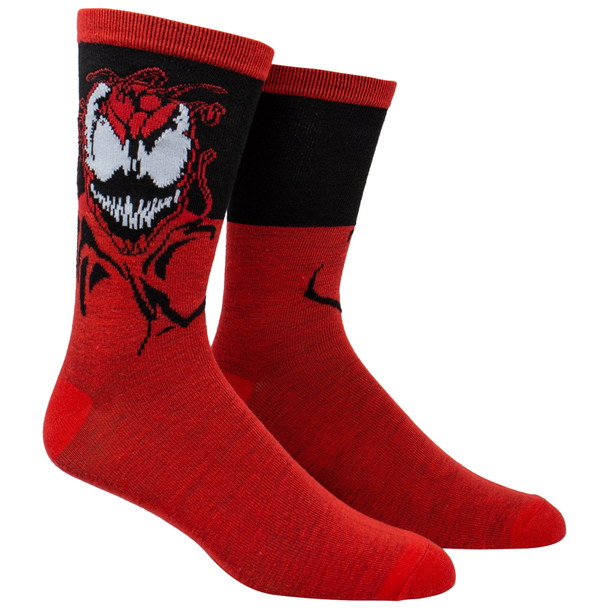 Carnage Spider-Man Venom Crew Socks, Red and Black Marvel Design ...