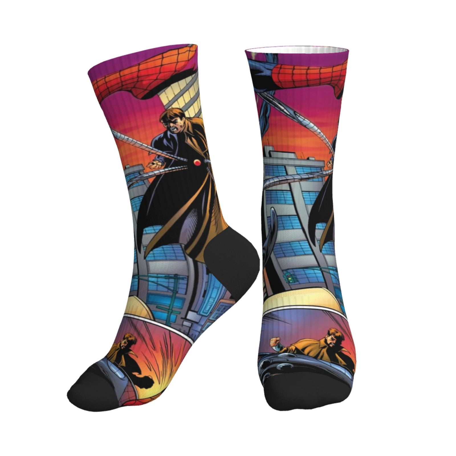 Spider-Man Vs. Doctor Octopus Crew Socks, Funky Silky Comfort Socks For ...