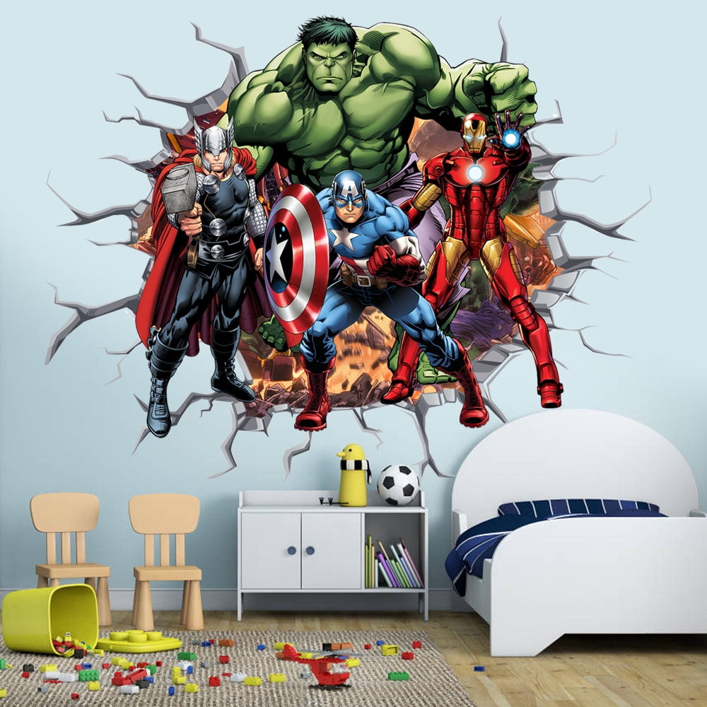 Spider Man Wall Decals Bedroom Accessories Superheroes Wall Stickers ...