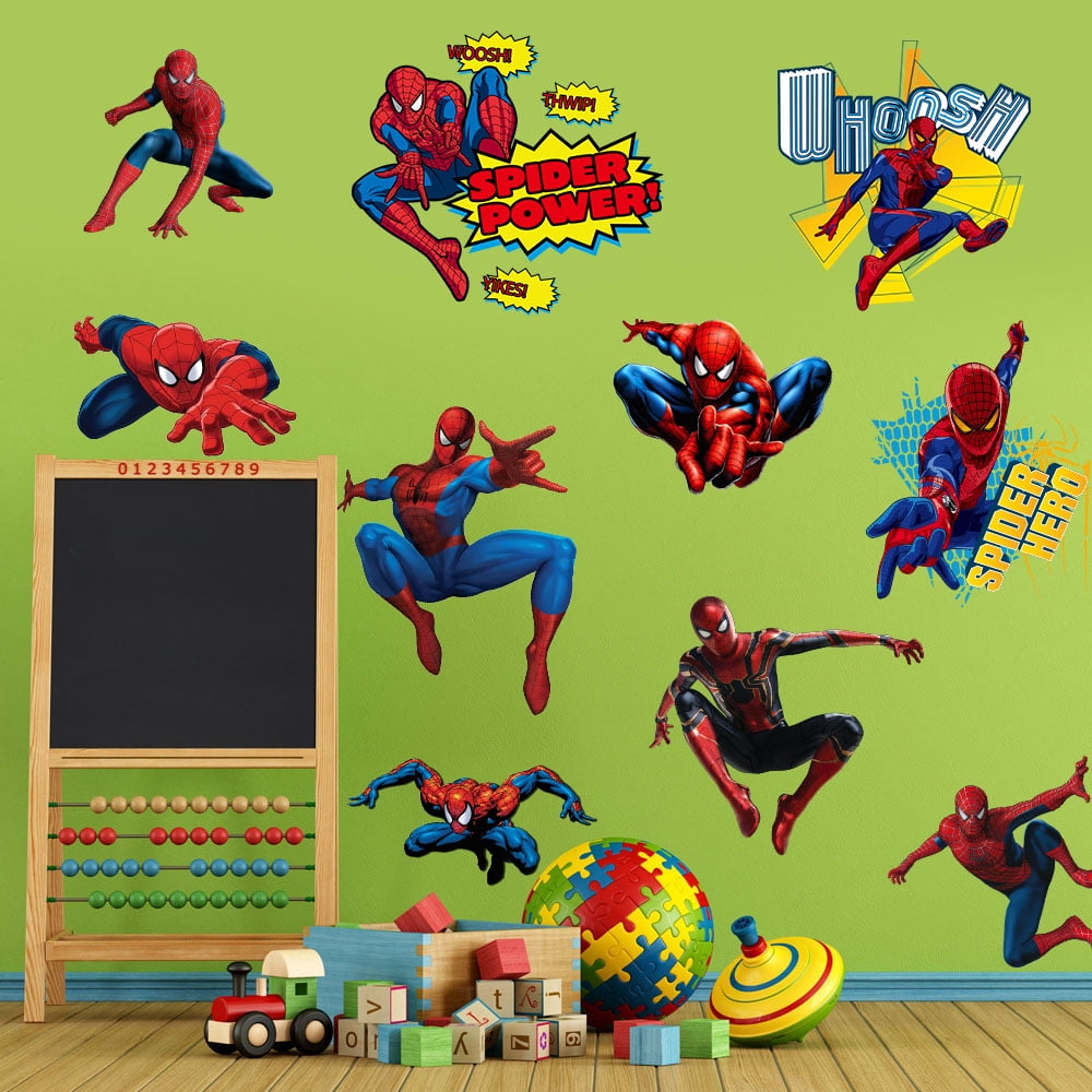 Spider-Man Wall Sticker Children Boys Wall Decals Peel and stickers for ...