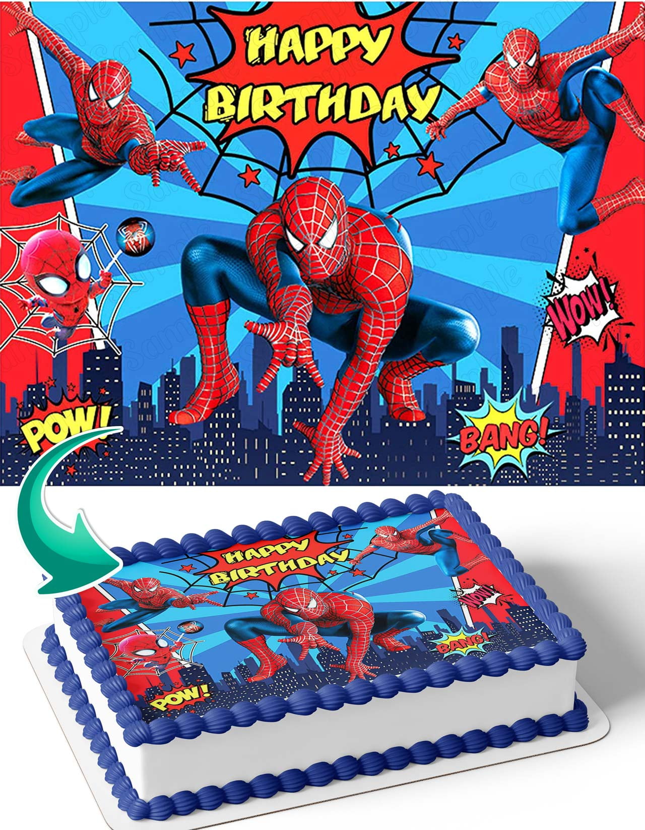 Spider Man Web HG Edible Image Cake Topper Personalized Birthday Sheet ...
