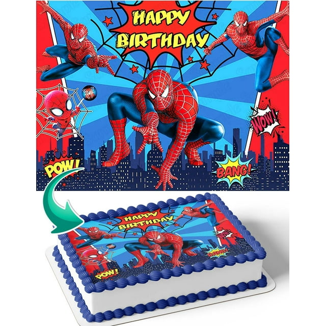 Spider Man Web HG Edible Image Cake Topper Personalized Birthday Sheet ...