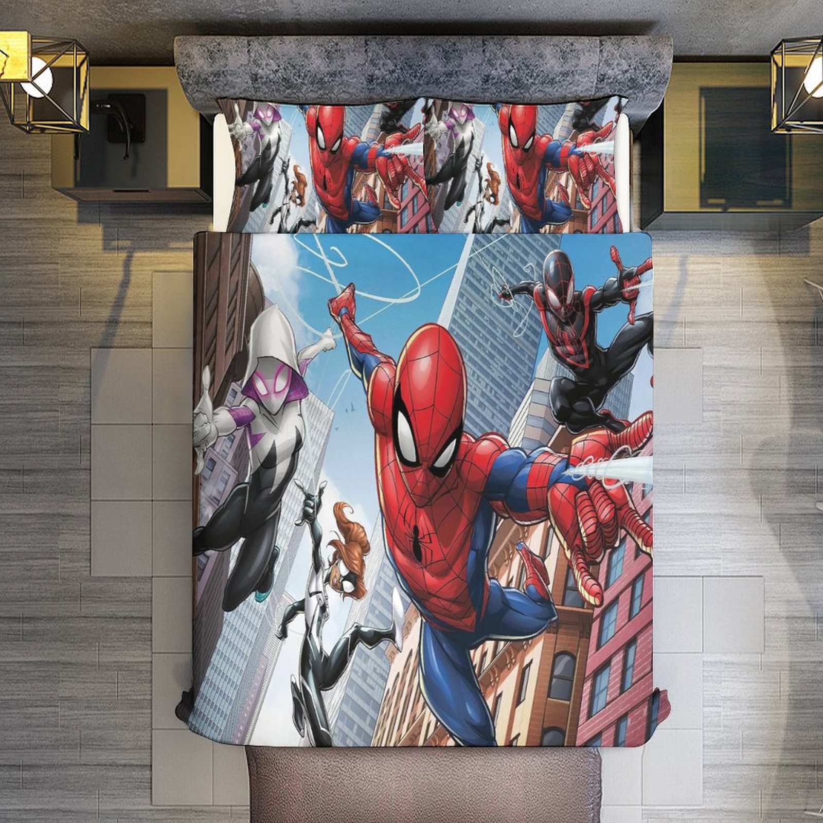 Spider-Man-Web Heroes Duvet Cover Set with 2 Pillowcases for All ...