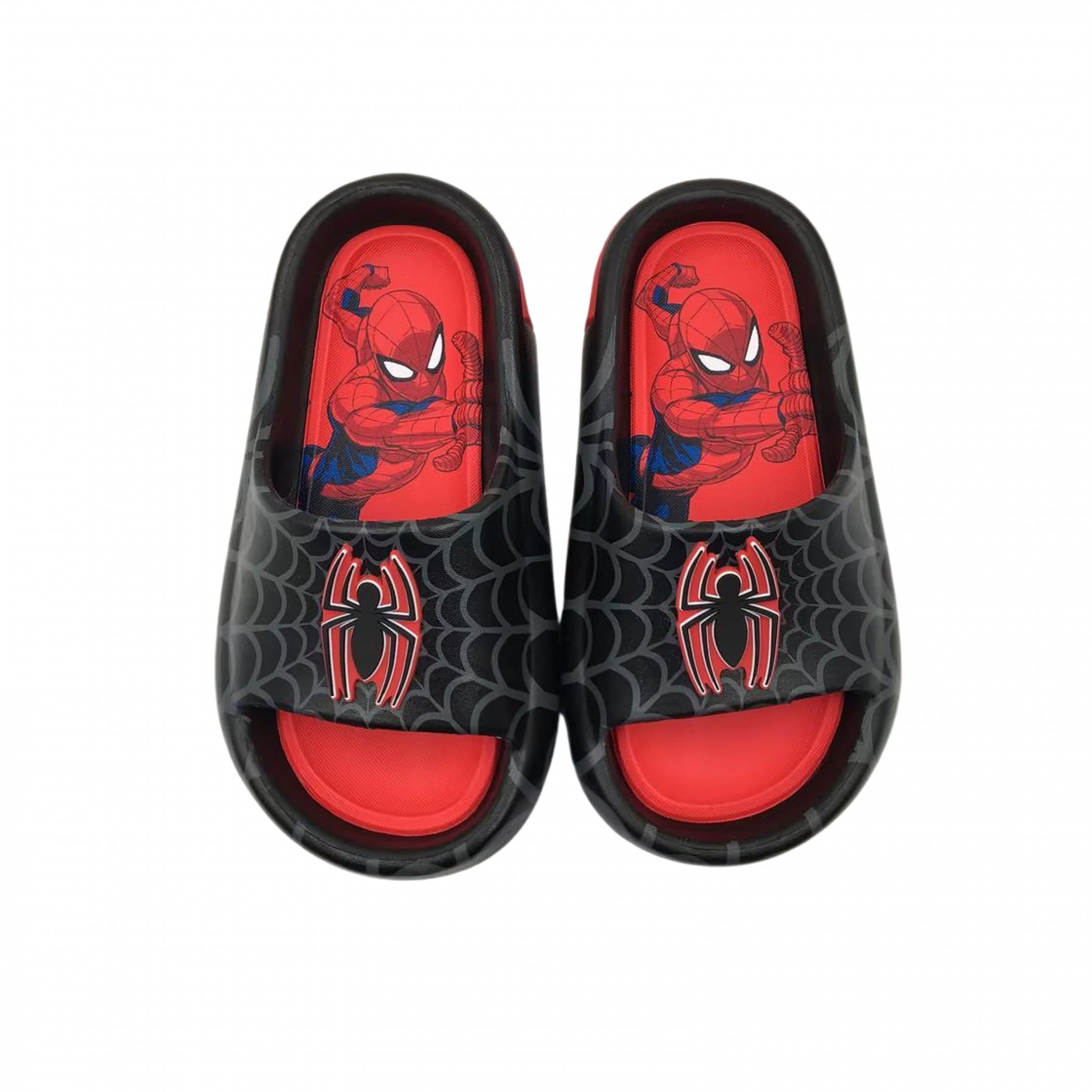 Spider Man 887571-size13 Webbed Logo Youth Boys Flip Flop Slides - Size ...