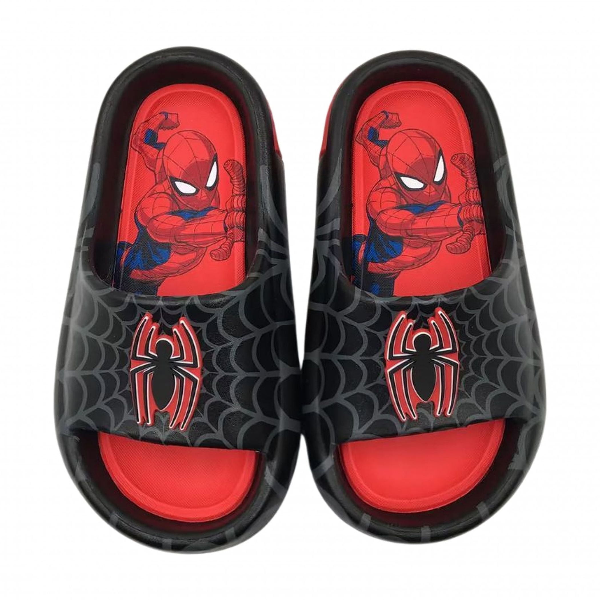 Spider Man 887571-size3 Webbed Logo Youth Boys Flip Flop Slides - Size ...