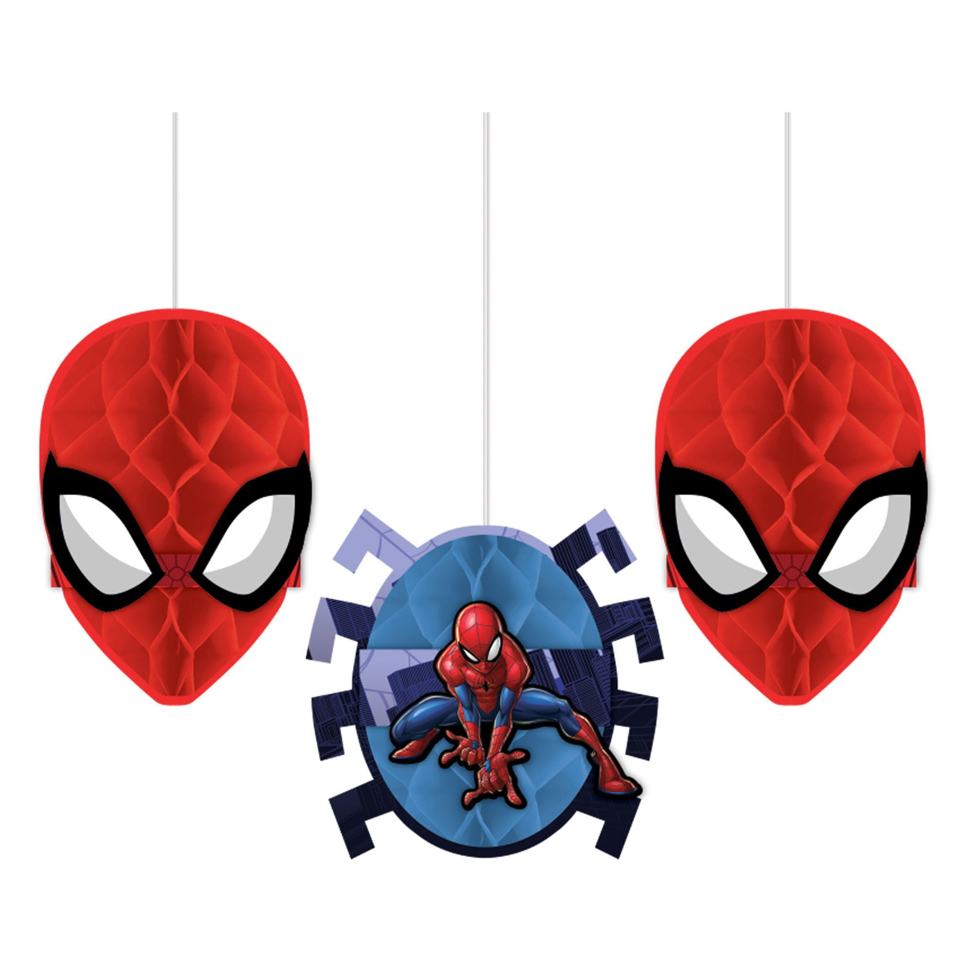 Amscan Spider-Man Webbed Wonder Honeycomb Decorations, 7-inch, 3 ct ...