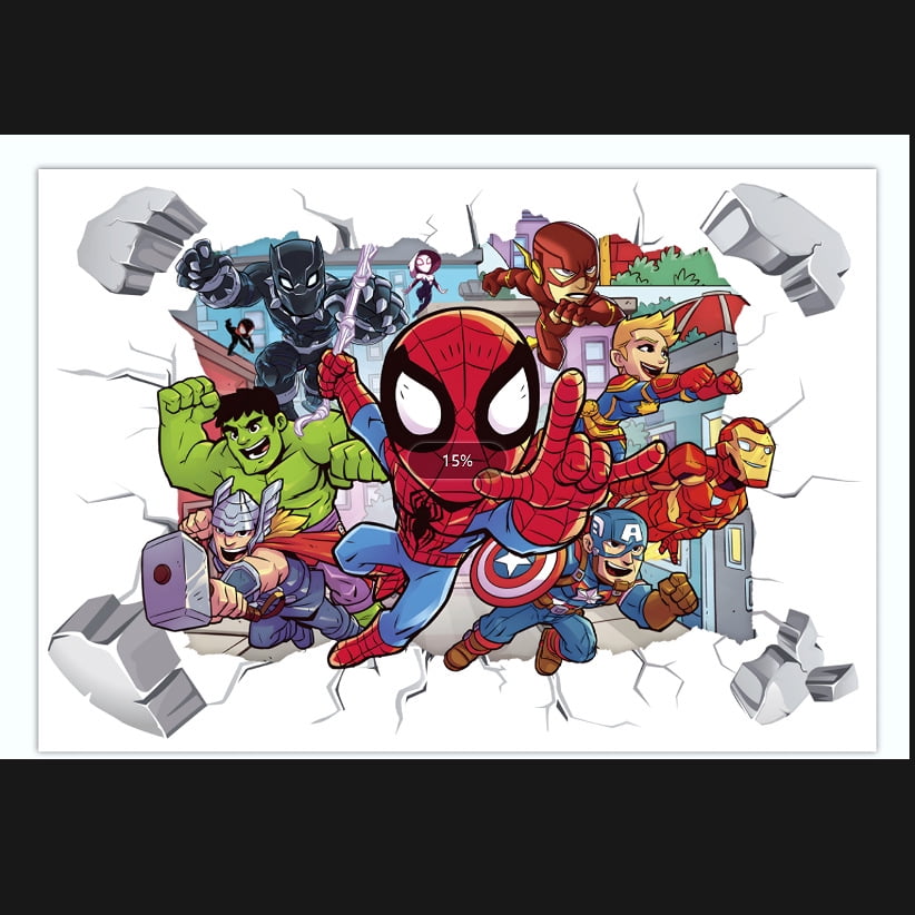 Spider-Man Window Sticker Self-Adhesive Cartoon Anime Hulk Marvel ...