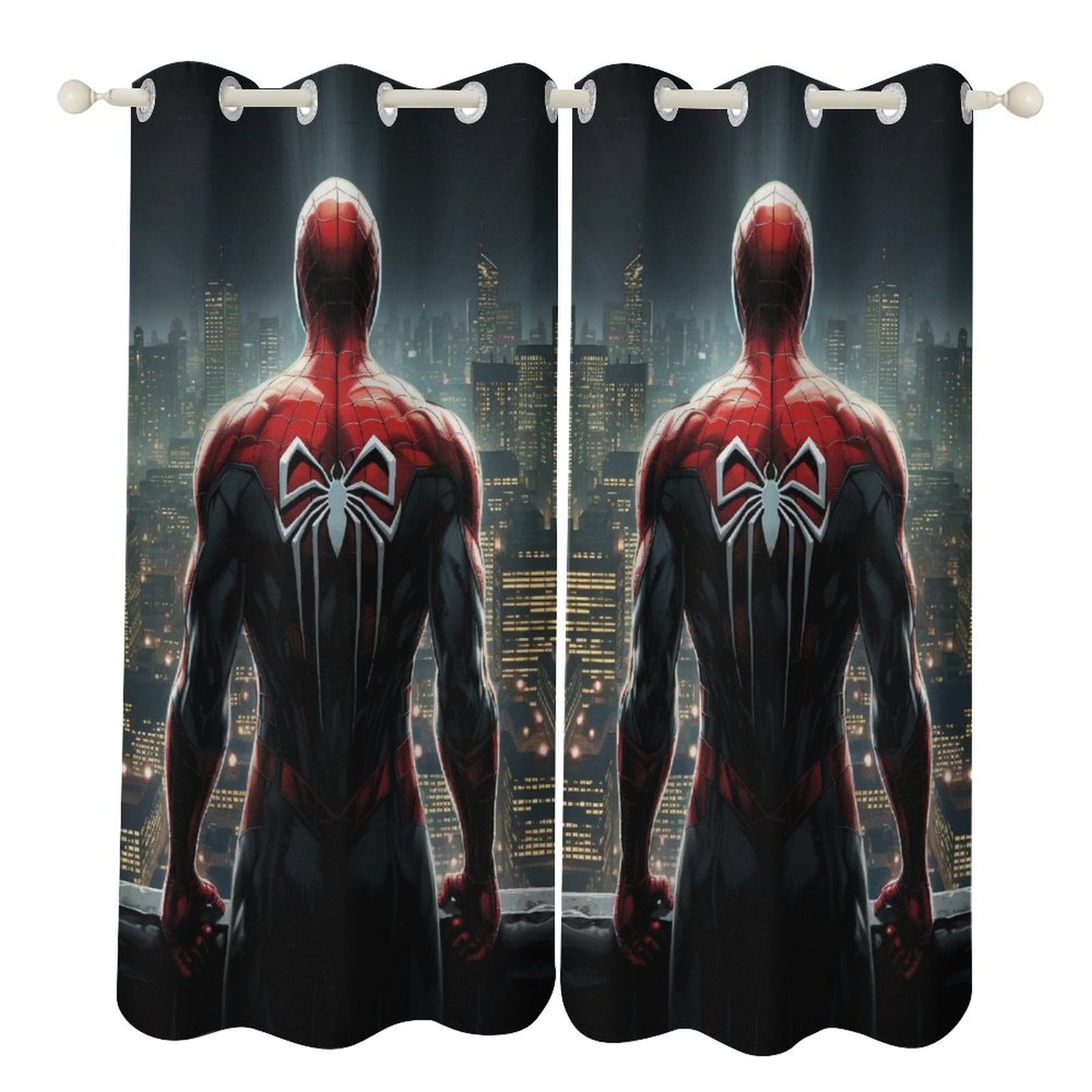 Spider-Man from behind Kids Curtains 52 X 84 Inch,Cartoon Blackout ...