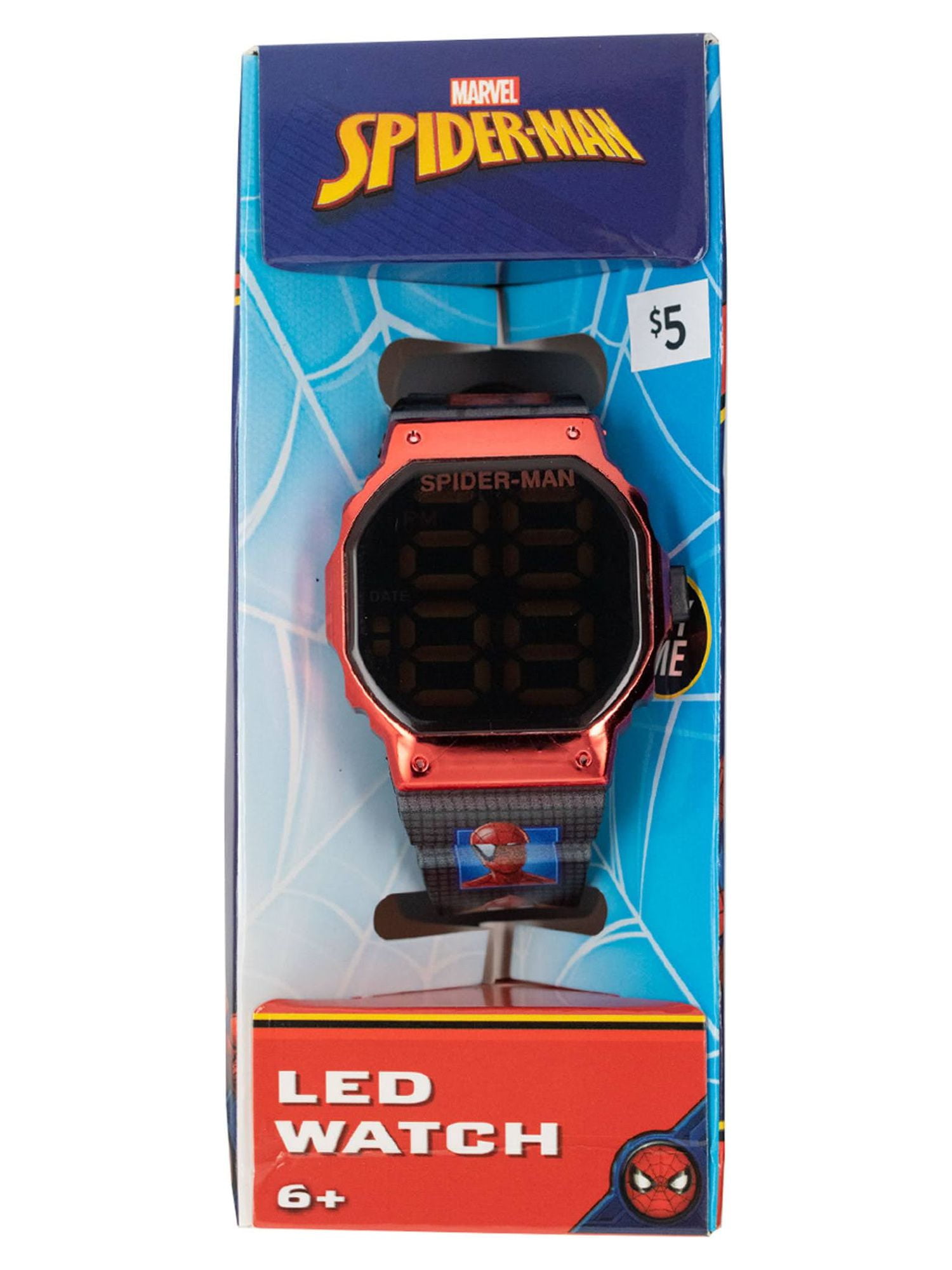 Spider-Man by Marvel Child 20mm Plastic Strap Wristwatch, Red & Blue ...