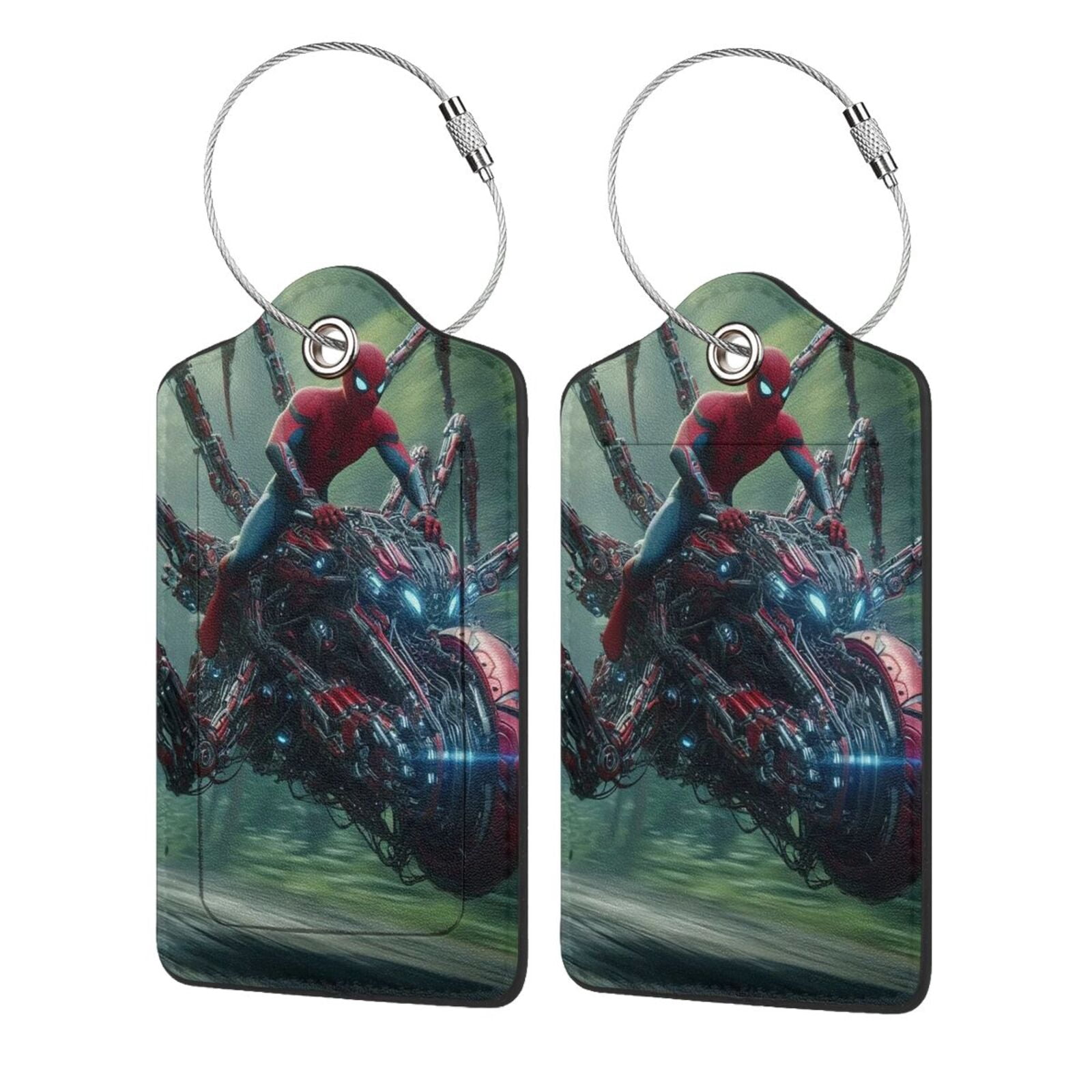 Spider-Man riding a motorcycle1 Luggage Tags for Suitcases Travel ID ...