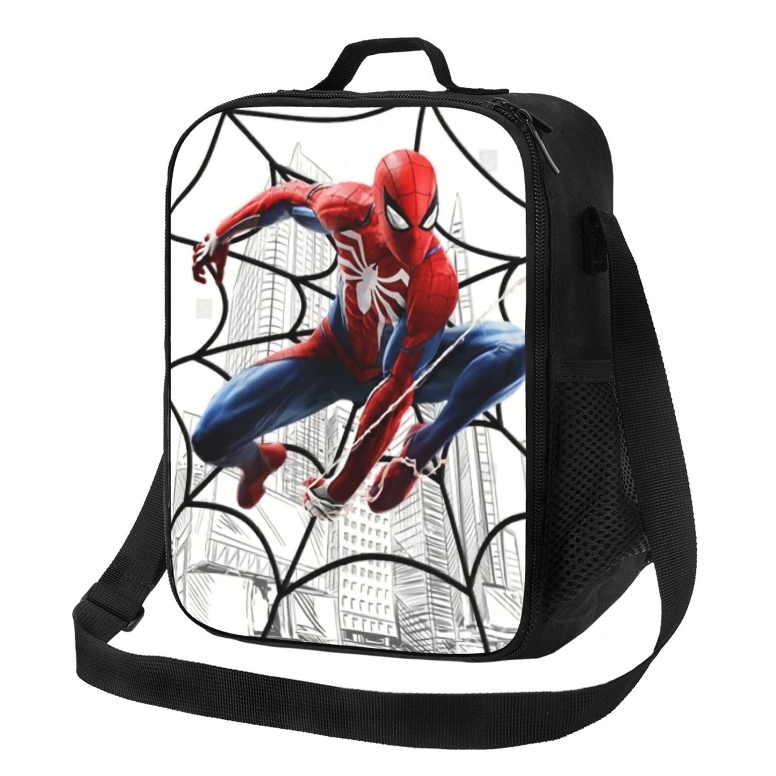 Spider-Man and spider web23 Crossbody Lunch Bag Portable Leakproof ...