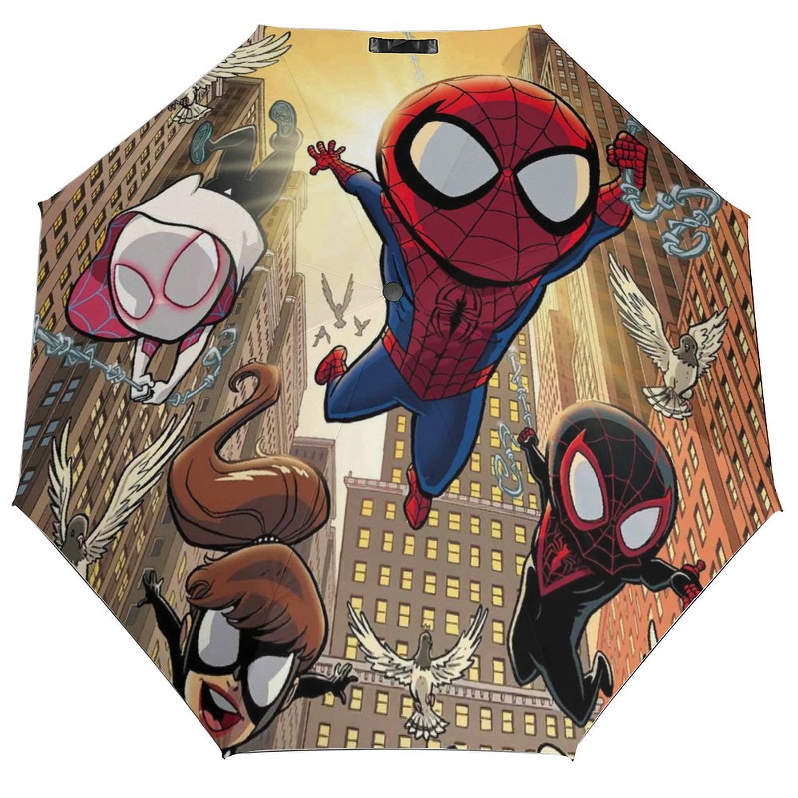 Spider-Man00215 Travel Automatic Folding Rain Umbrellas with Cover Bag ...