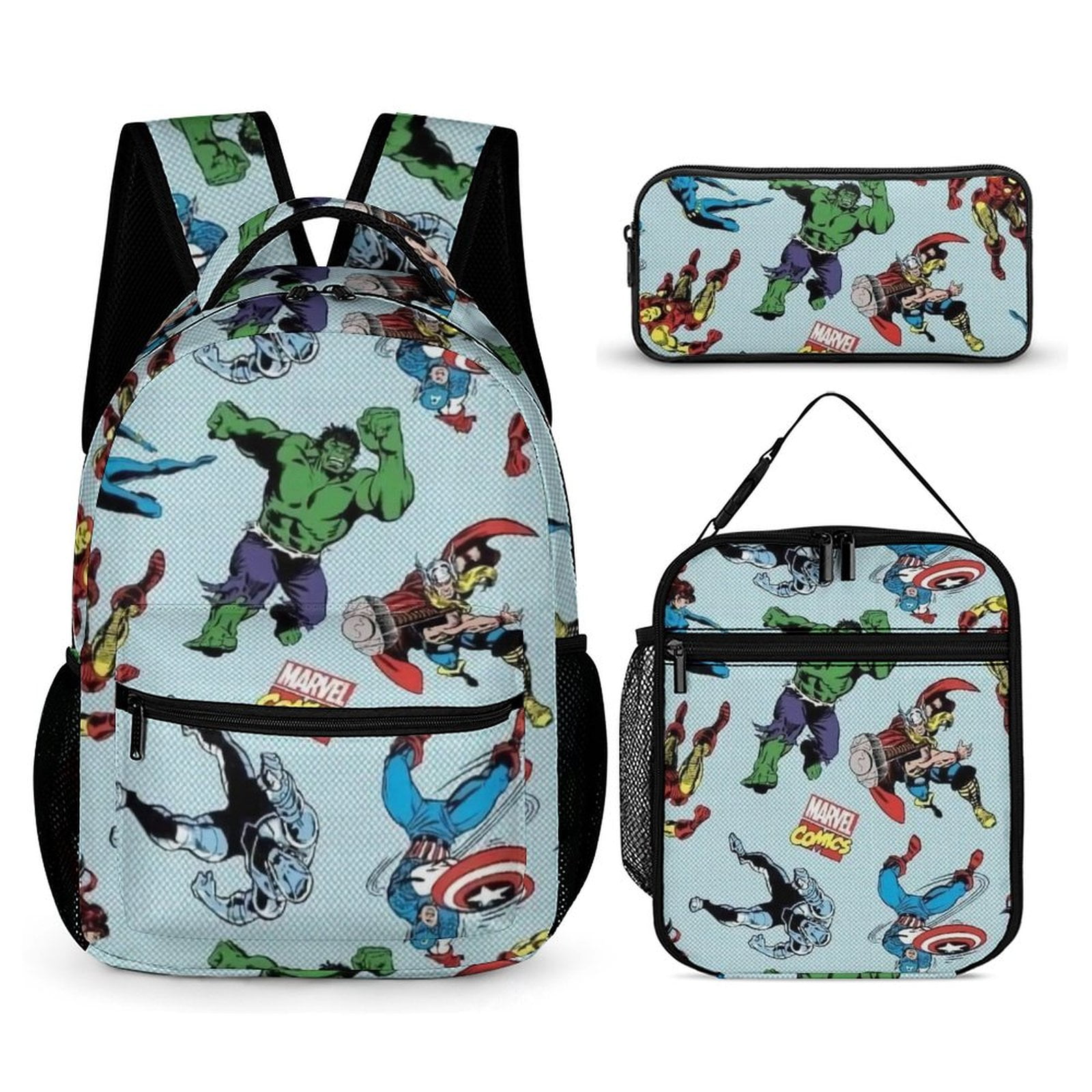Spider-Man02155 3 Pcs Backpacks Set with Thermal Insulated Lunch Bag ...