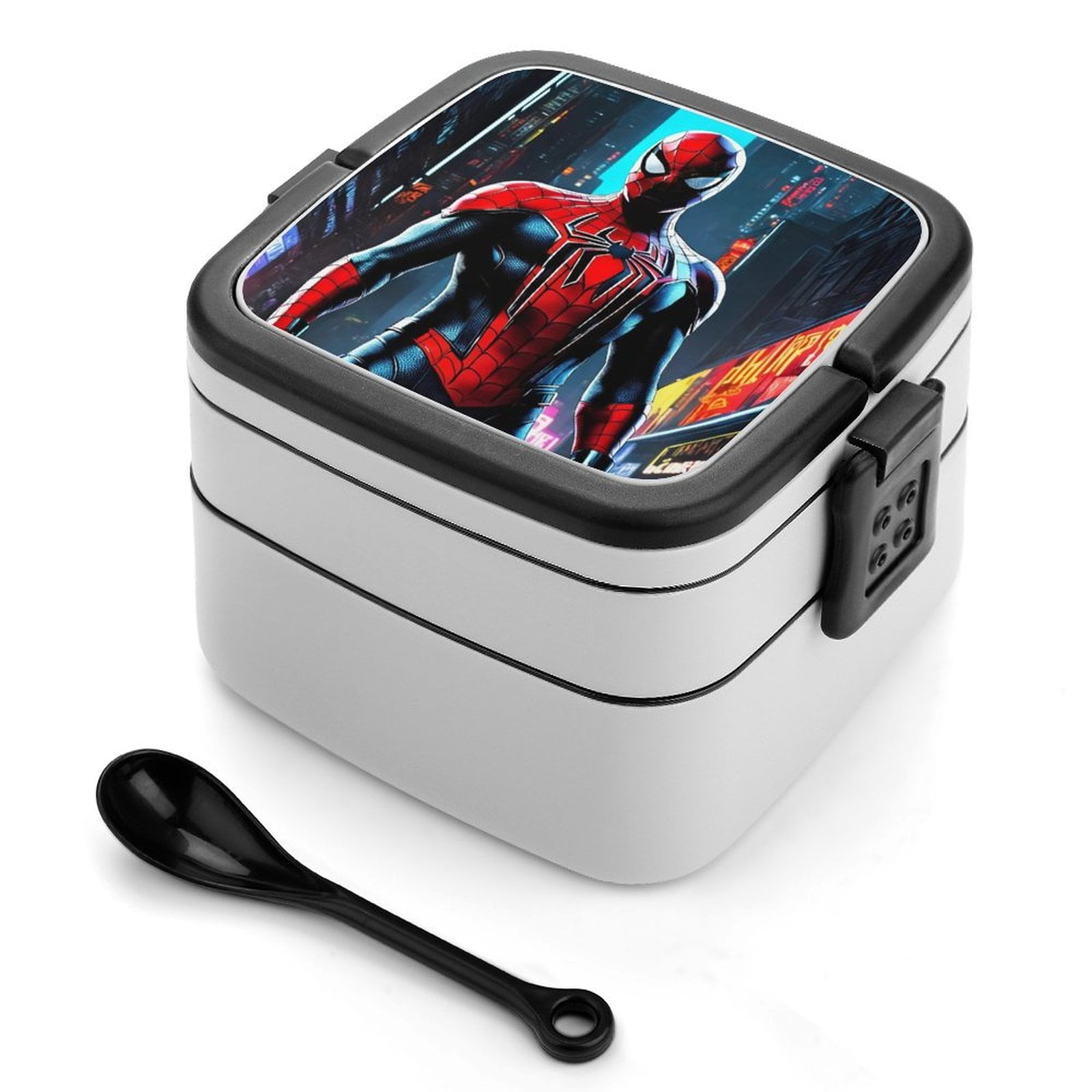 Spider-Man0365 Reusable Bento Boxes Lunch Box Double Layer Stackable ...