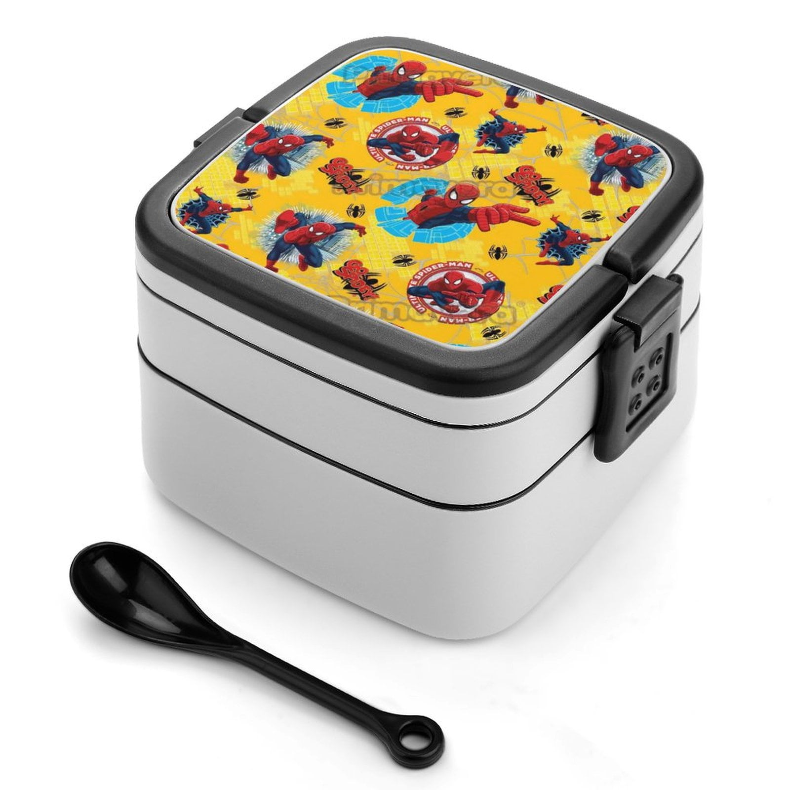 Spider-Man1540 Reusable Bento Boxes Lunch Box Double Layer Stackable ...