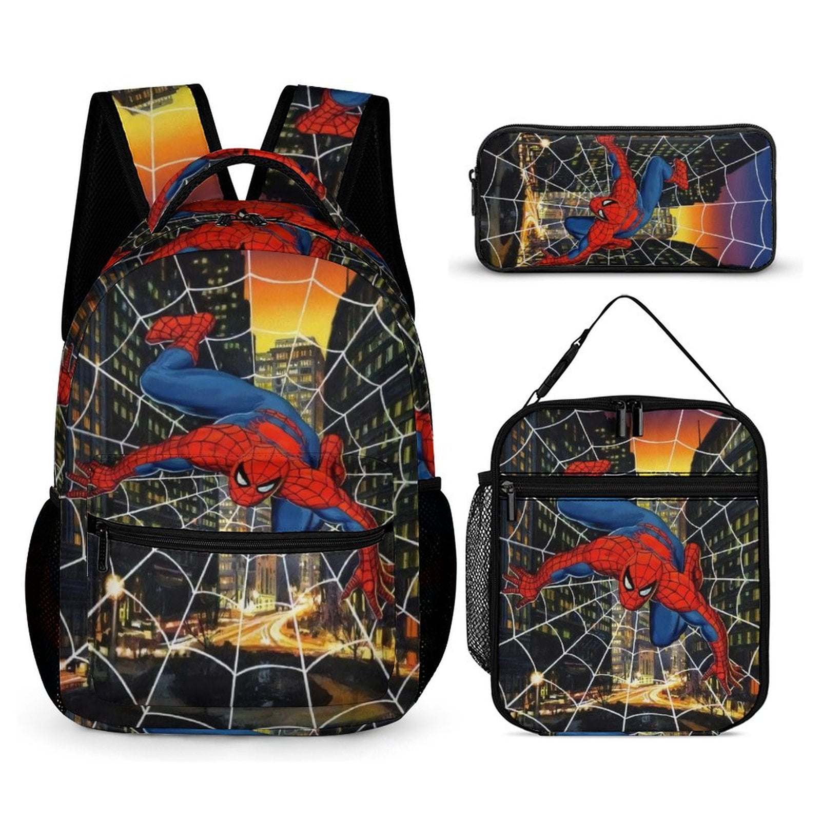 Spider-Man2646 3 Pcs Backpacks Set with Thermal Insulated Lunch Bag ...