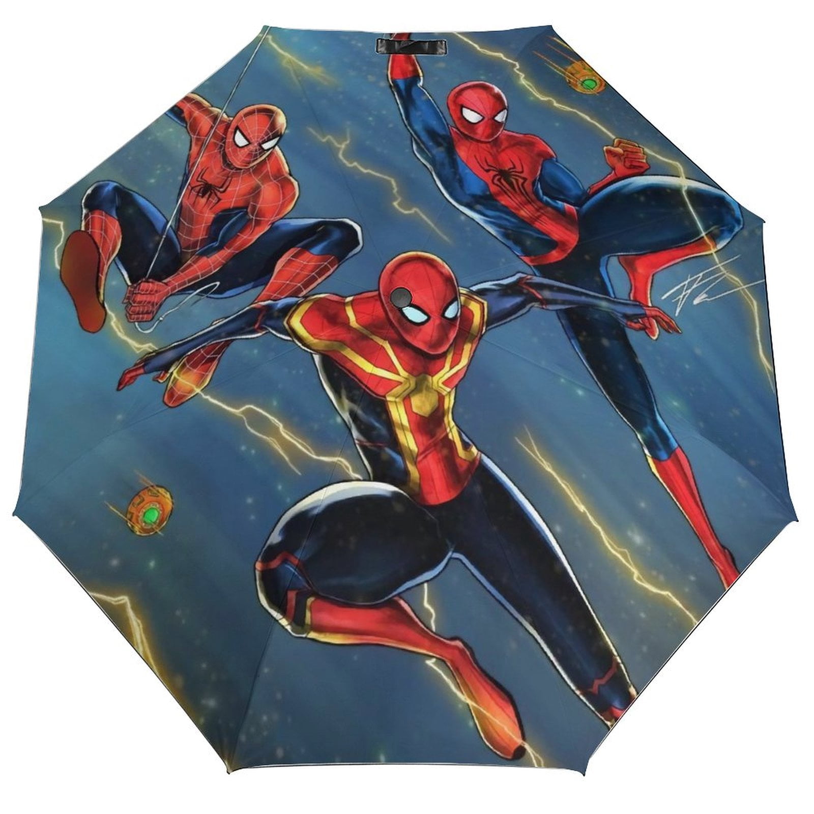 Spider-Man39715 Travel Automatic Folding Rain Umbrellas with Cover Bag ...
