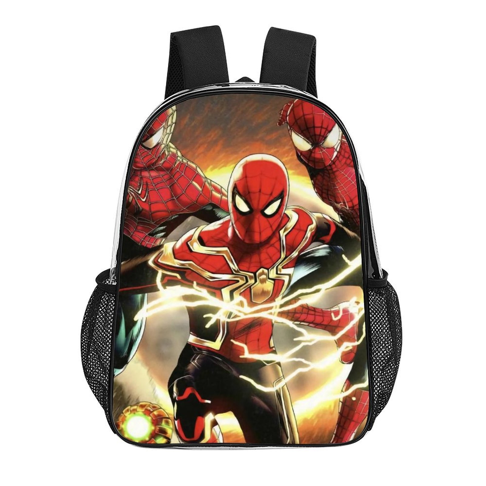 Spider-Man523 PVC 17 Inch Transparent Backpack, Clear Bookbag with 2 ...