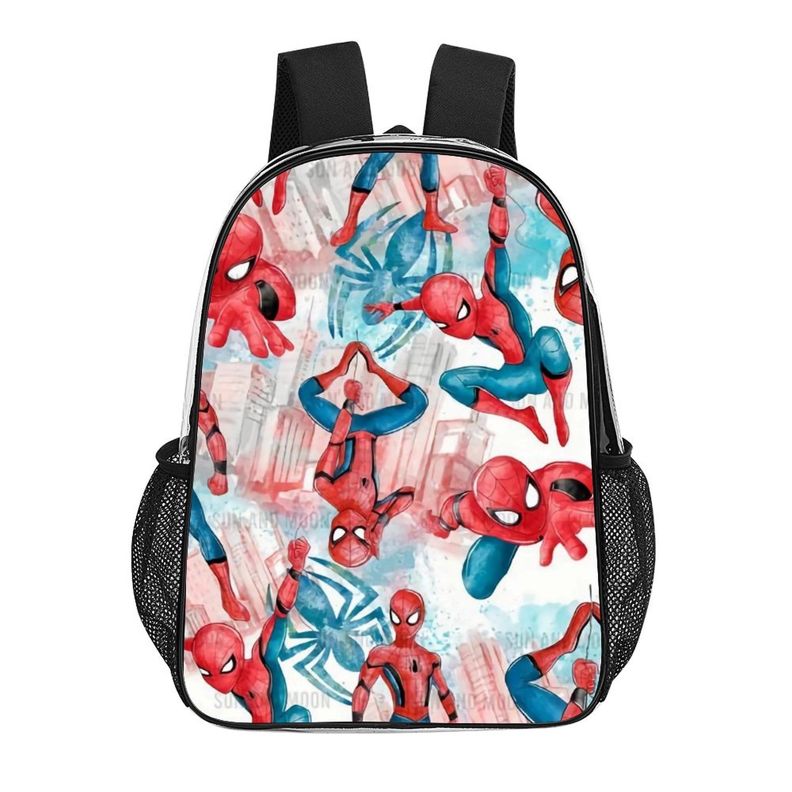 Spider-Man5989 PVC 17 Inch Transparent Backpack, Clear Bookbag with 2 ...