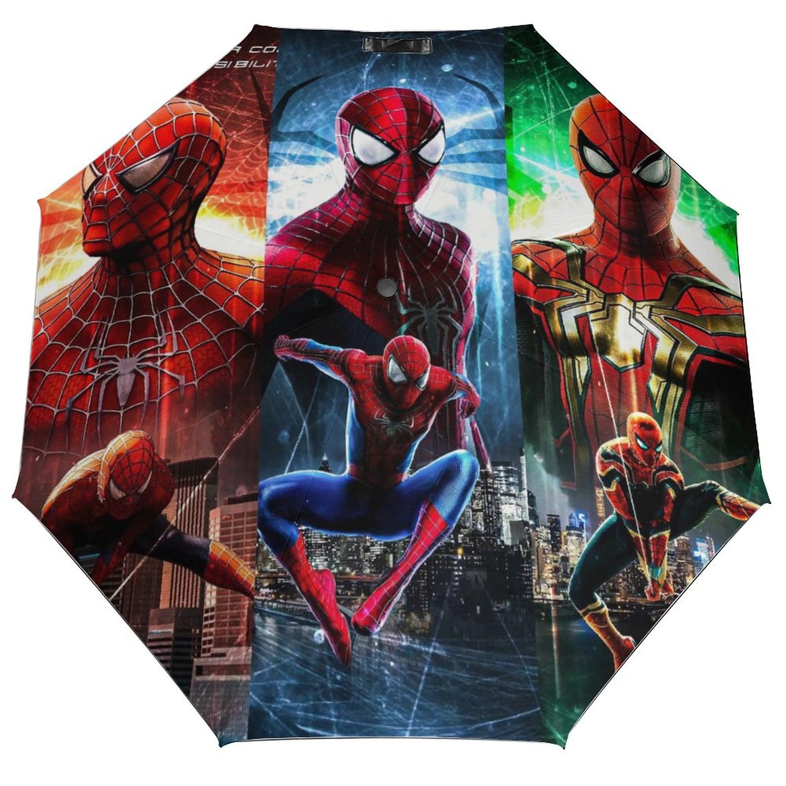 Spider-Man620 Travel Automatic Folding Rain Umbrellas with Cover Bag ...