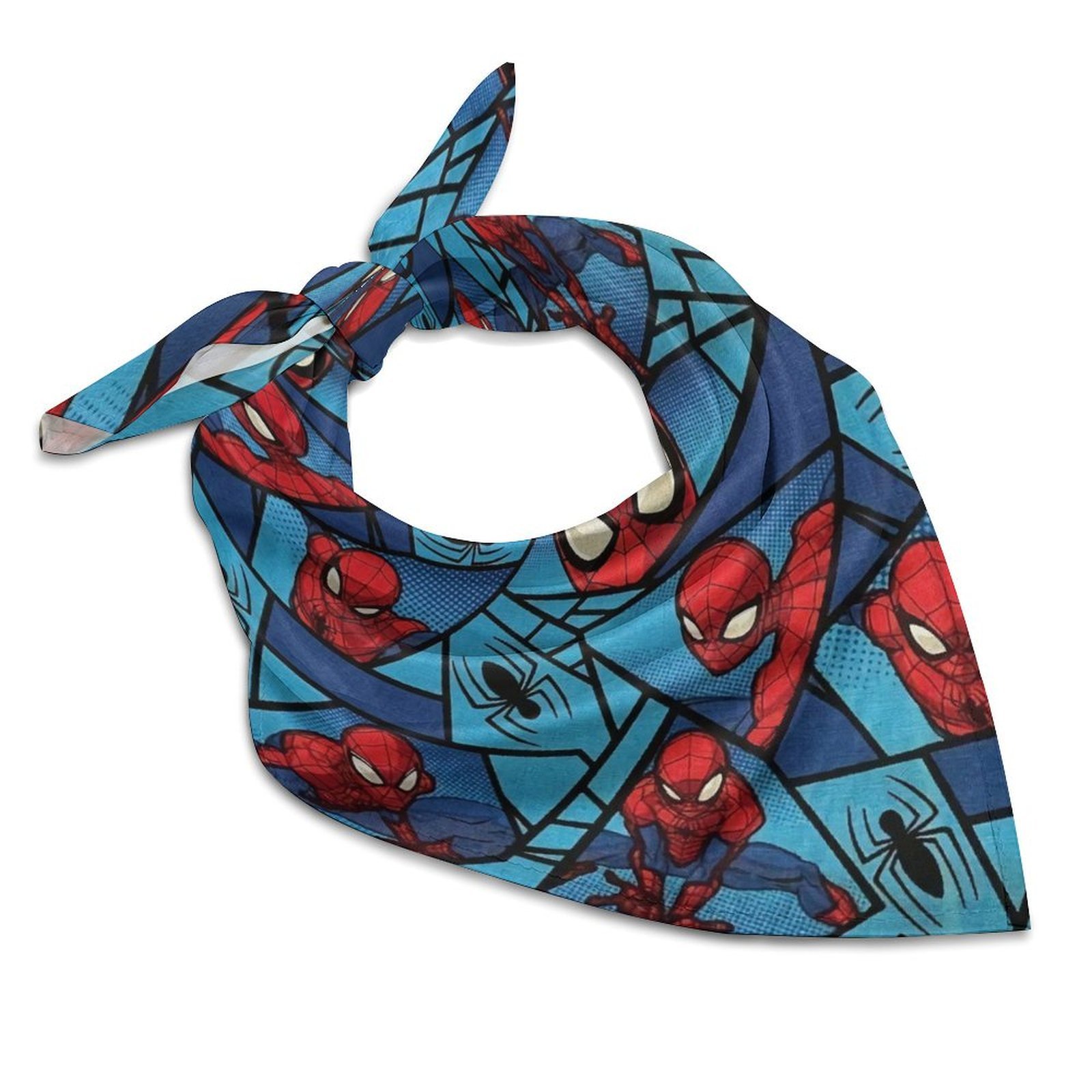 Spider-Man650998 Square Satin Head Scarf Hair Scarves Silk-like Bandana ...