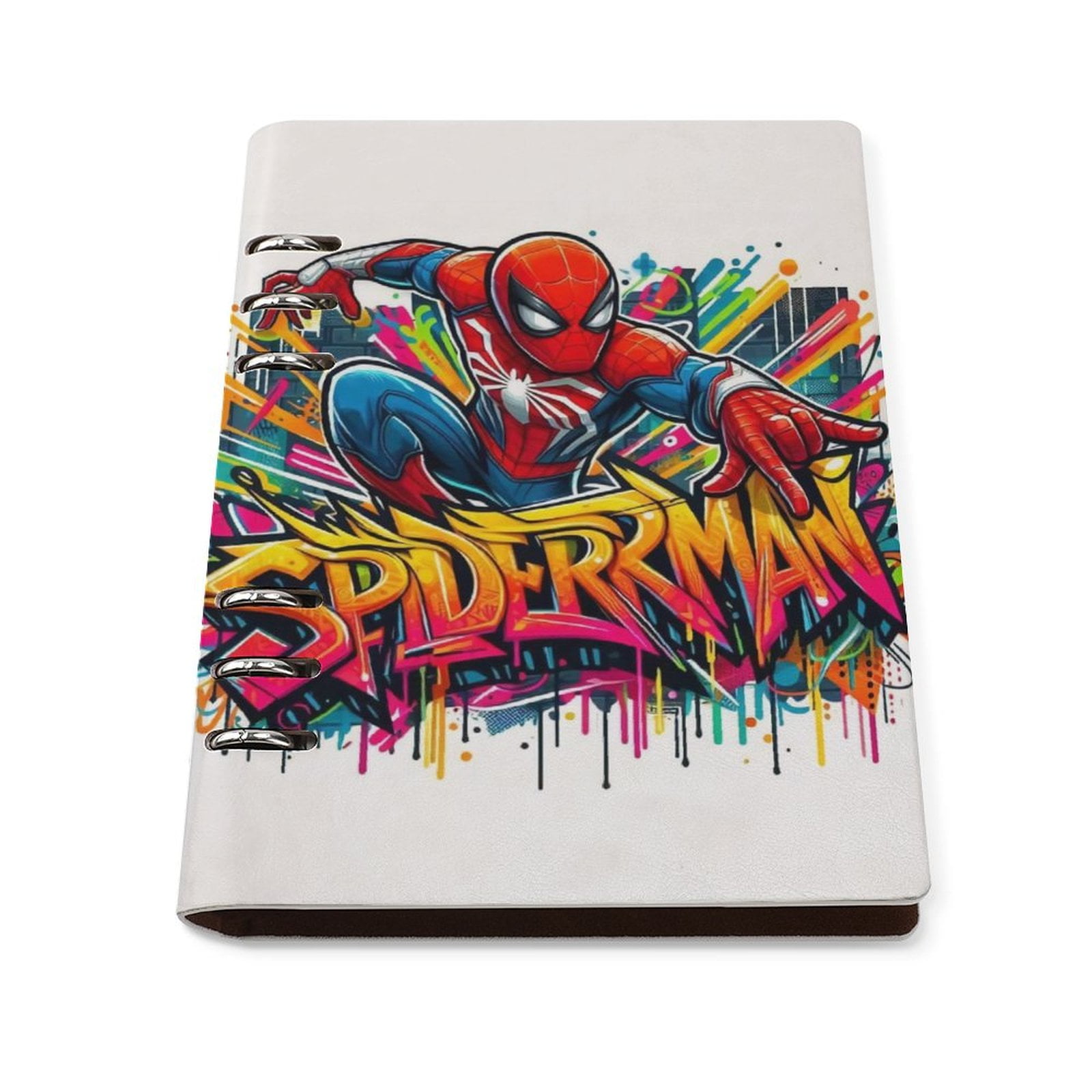 Spider-Man654 Refillable Leather A5 Loose Leaf Notebook, Loose Leaf ...