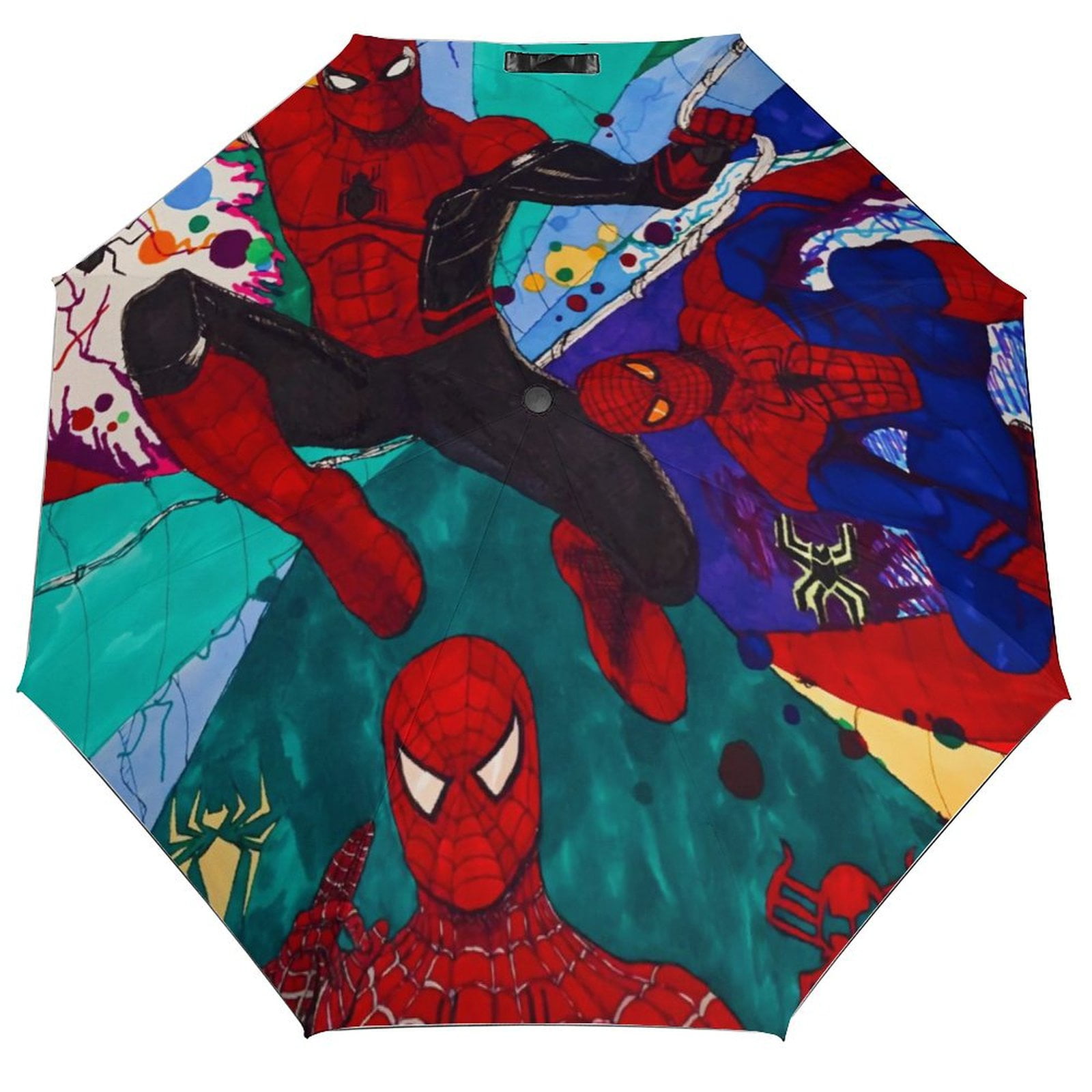 Spider-Man65514 Travel Automatic Folding Rain Umbrellas with Cover Bag ...