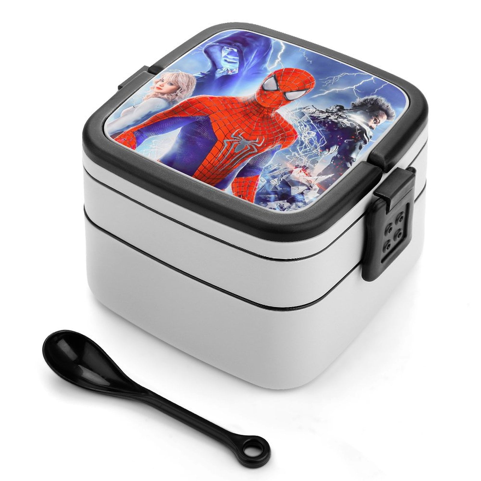Spider-Man6874 Reusable Bento Boxes Lunch Box Double Layer Stackable ...