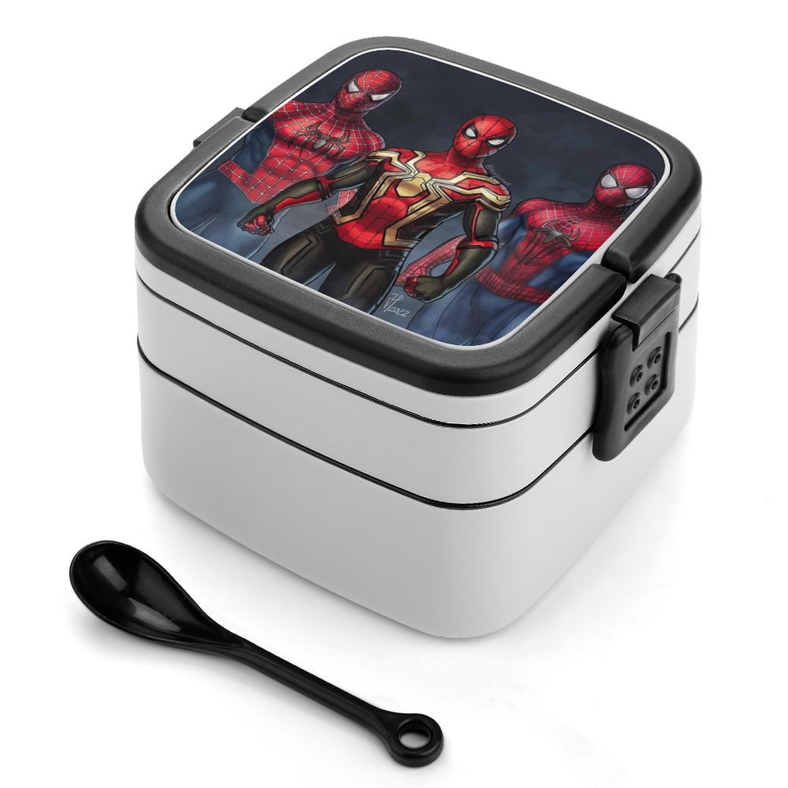 Spider-Man98 Lunch Boxes 1000 ML Double Layer Bento Box with Utensils ...