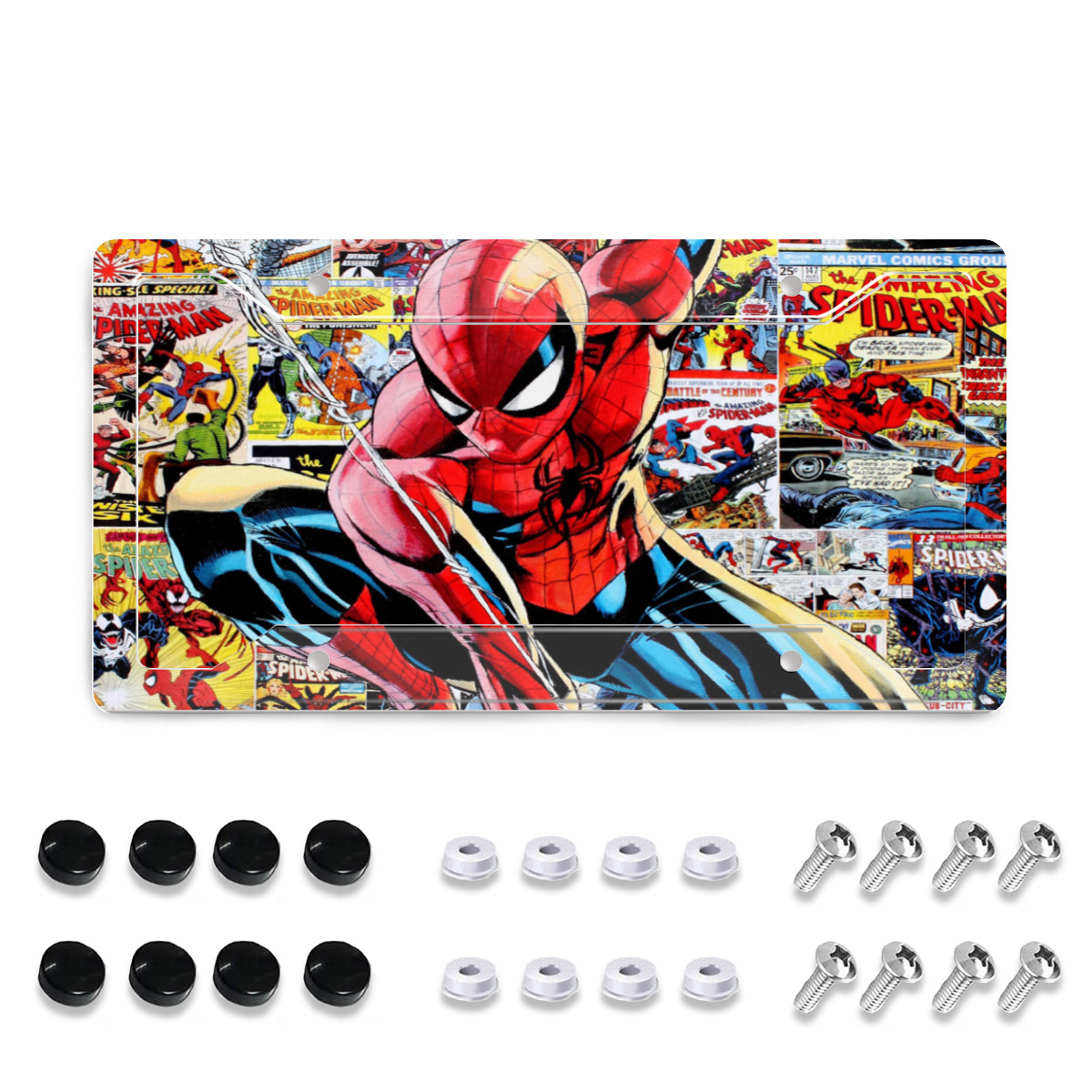 Spider-Men License Plate Frame Set - 4-hole License Plate Frame ...