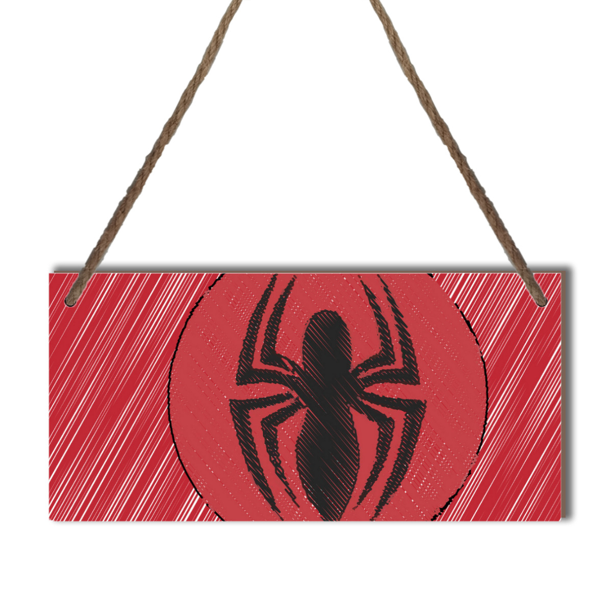 Spider-Men Wooden Sign Square Wooden Door Panel Decoration 10.8x3.9 ...