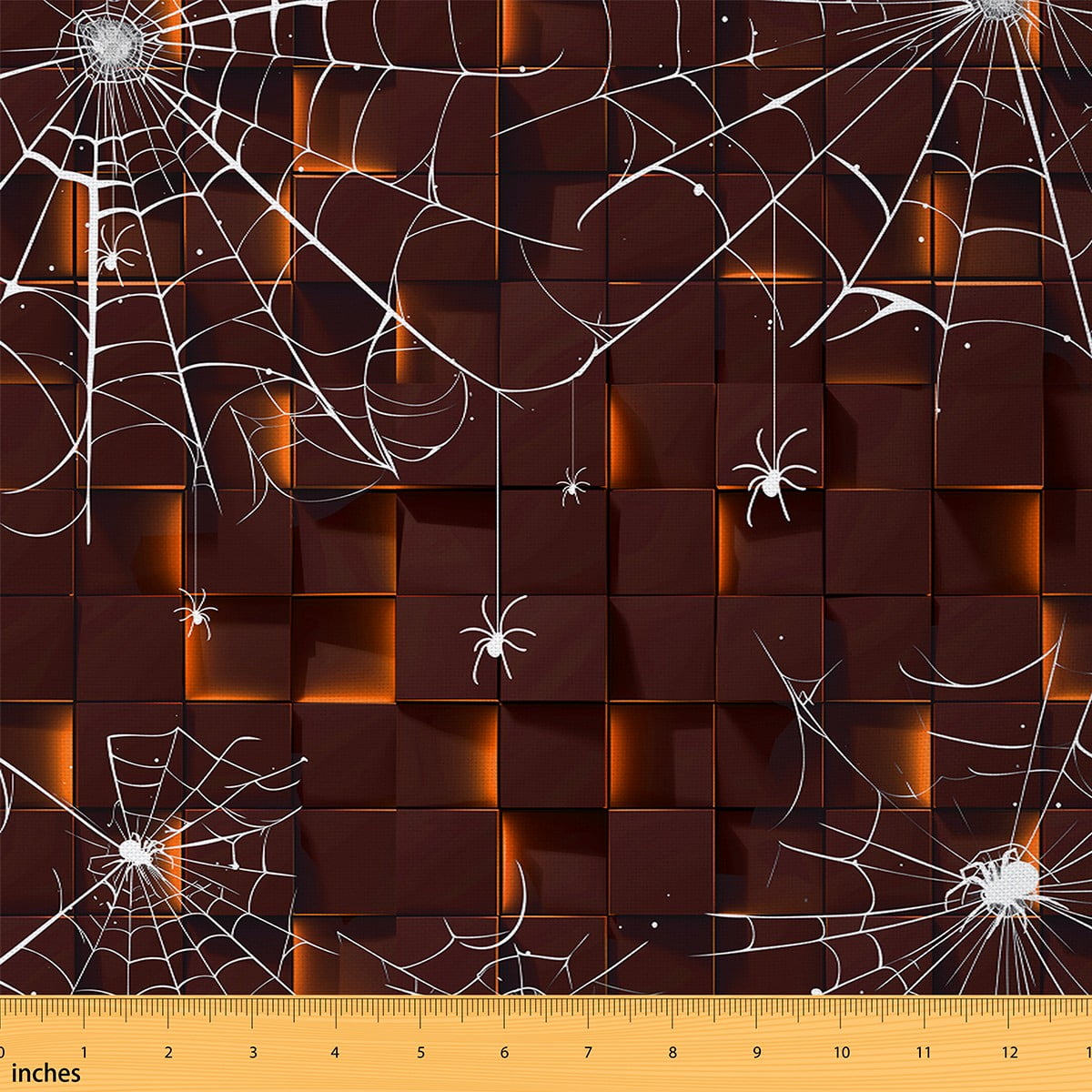 Spider Nets Fabric By The Yard, Chic Geometric Square Waterproof ...