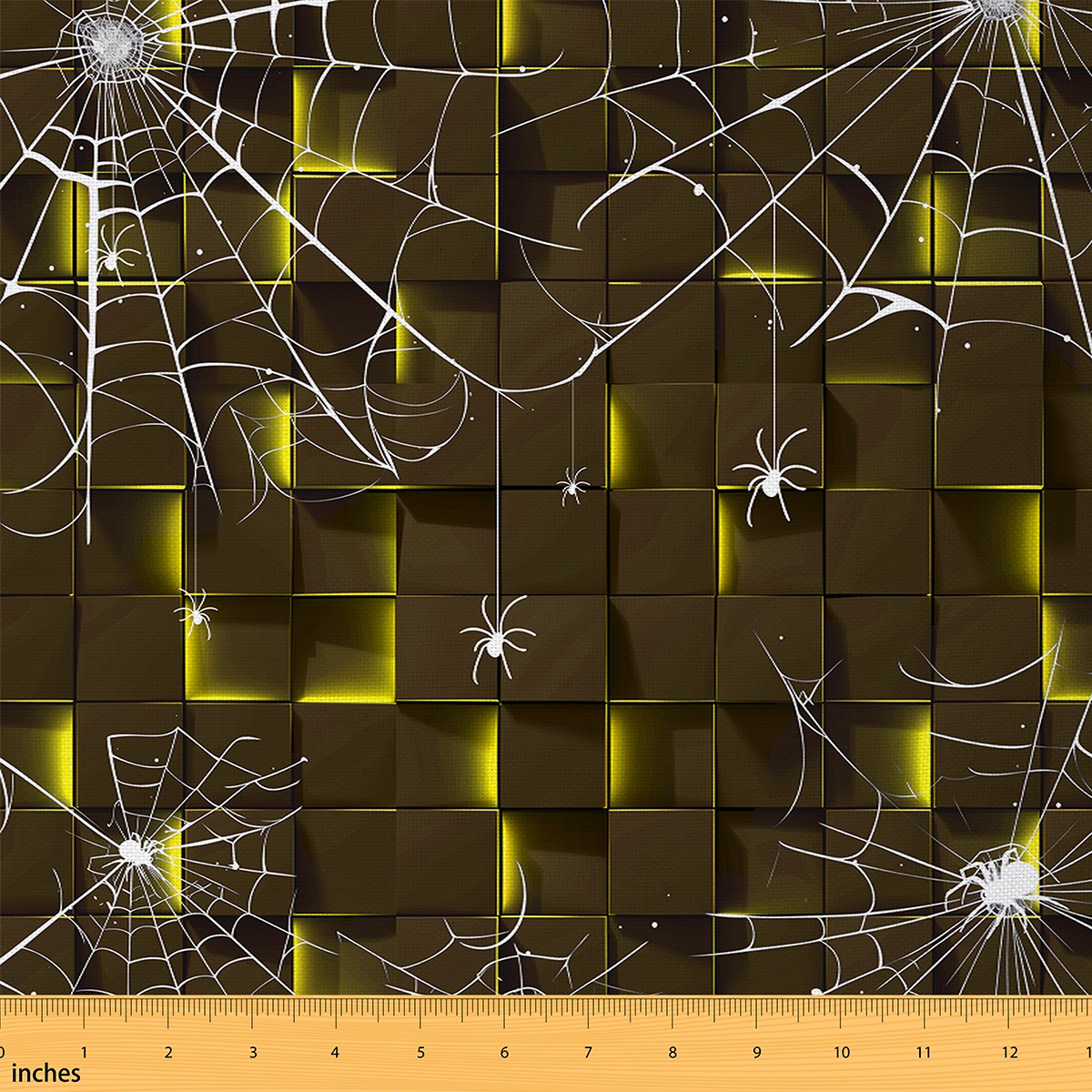 Spider Nets Fabric By The Yard, Cubes Grid Chic Waterproof Upholstery ...