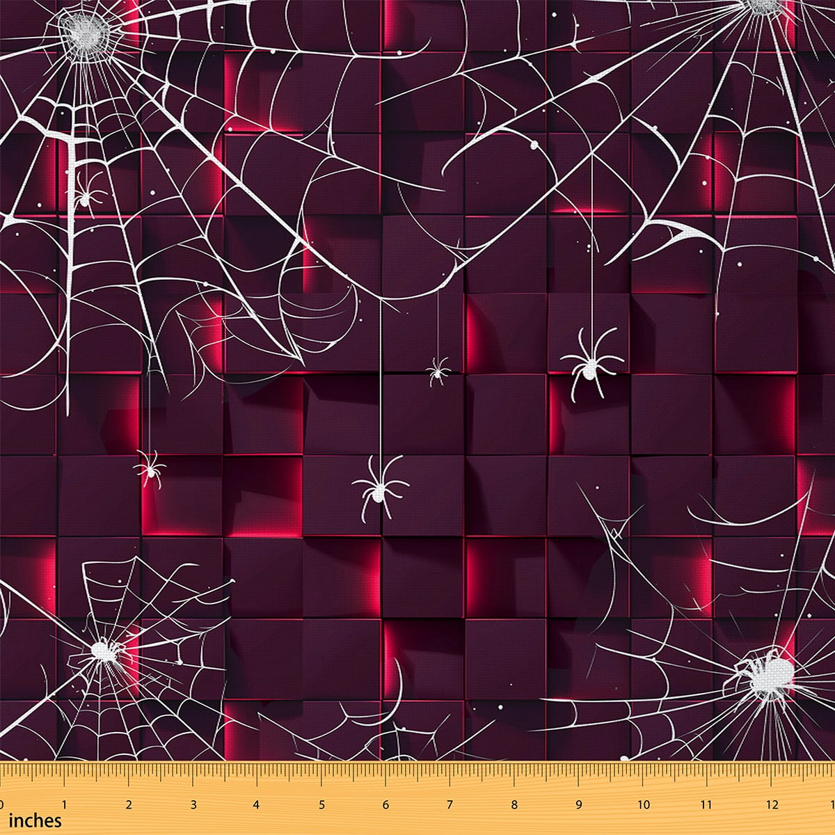 Spider Nets Fabric By The Yard, Geometric Cubes Square Craft Patchwork ...