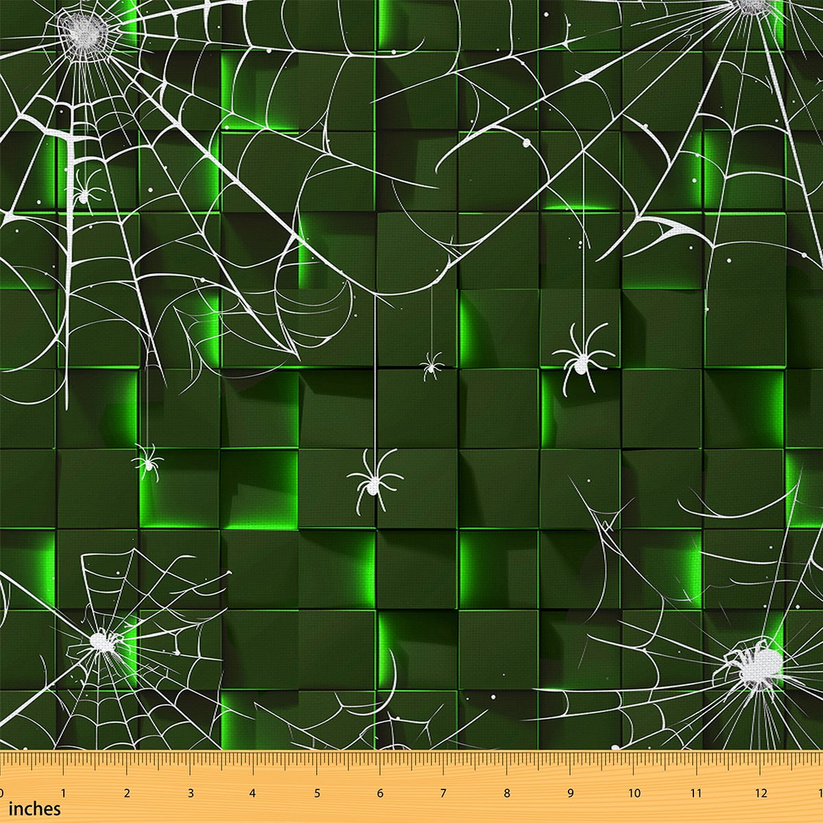 Spider Nets Fabric By The Yard, Geometric Cubes Square Waterproof ...