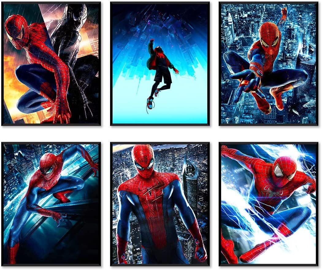 Spider Posters - Themed Art Paintings Set of 6 8" X 10" Frameless ...