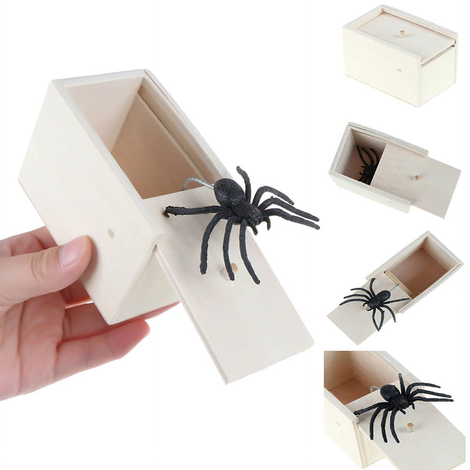 Spider Prank Scare Box Wooden Surprise Box Spider in a Box Prank Gift ...