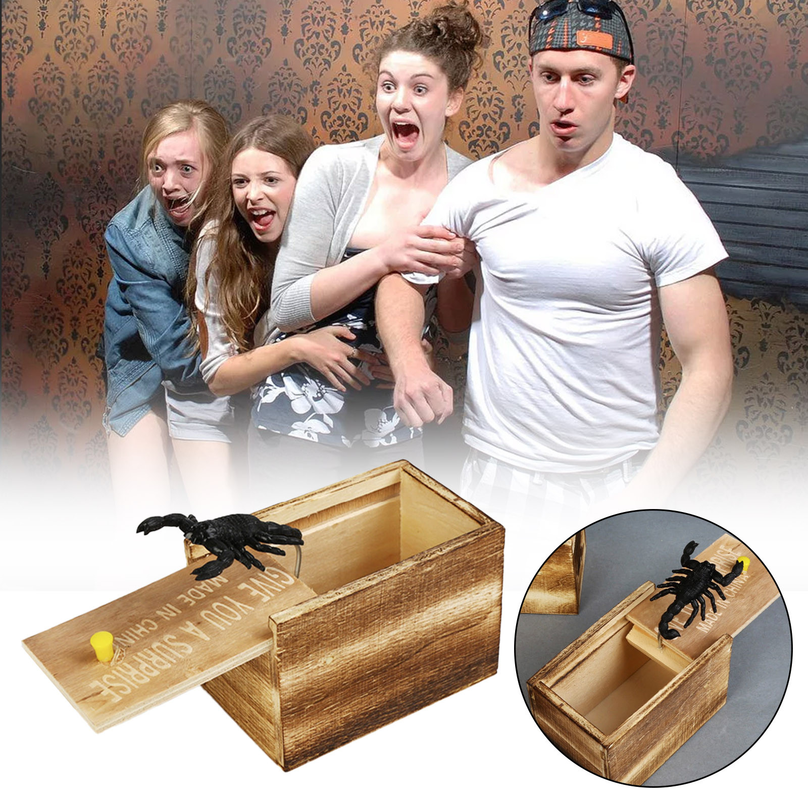 Spider Scare Prank Box Hilarious Wooden Scare Box Handmade Joke ...