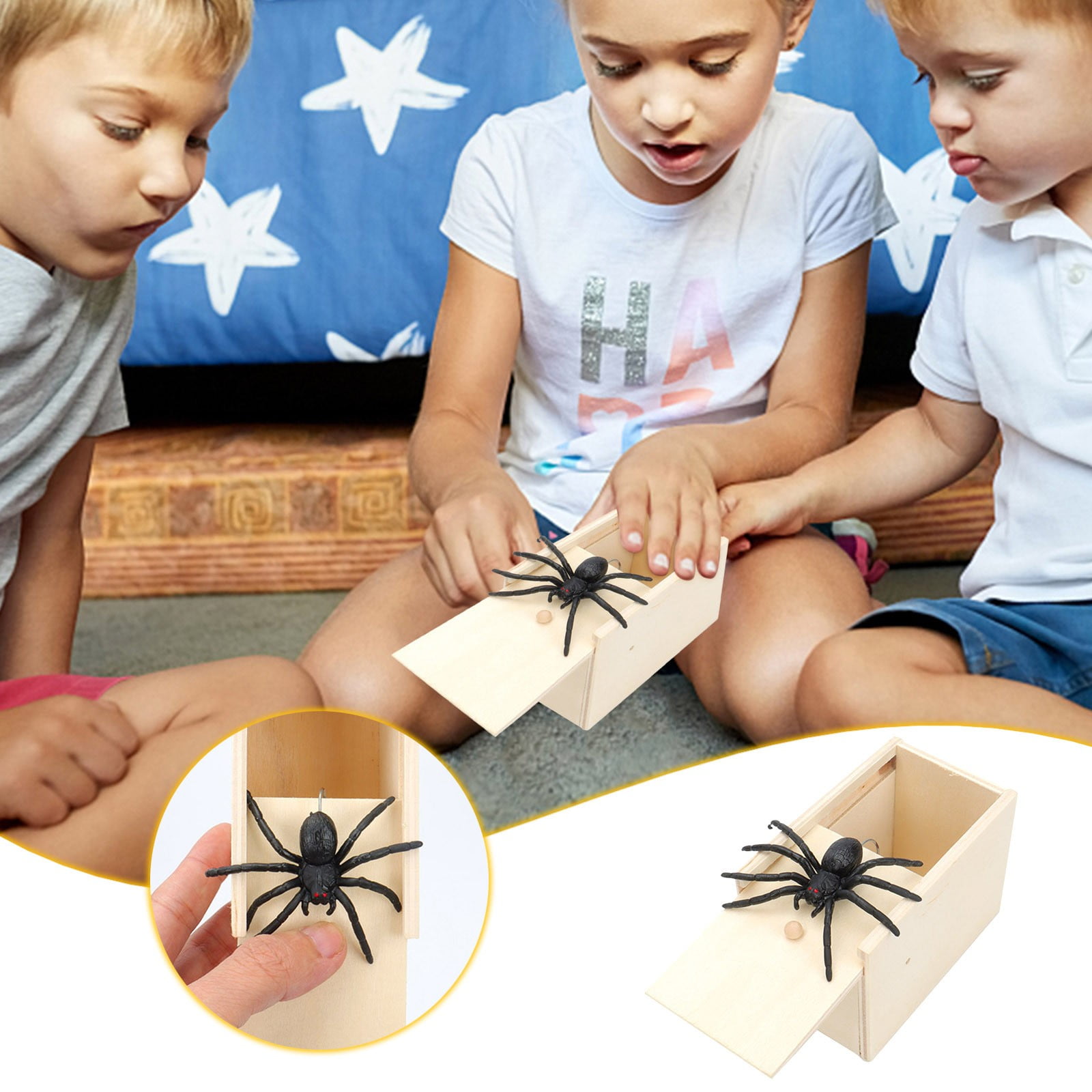 Spider Scared Wooden Box, Spoof Trick Toy, Spider Party Props - Walmart.com
