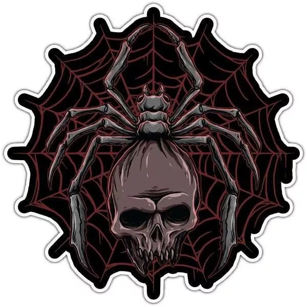 Spider Skull Net Black Widow Horror Car Window Stickerphone Decal Water ...