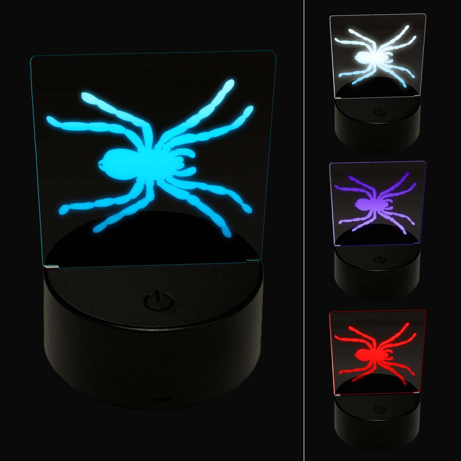 Spider Solid LED Night Light Sign 3D Illusion Desk Nightstand Lamp ...