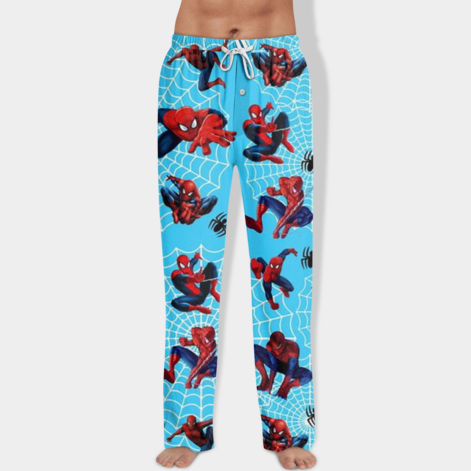 Spider Superhero Men'S Miles Morales Allover Print Adult Sleep Bottoms ...