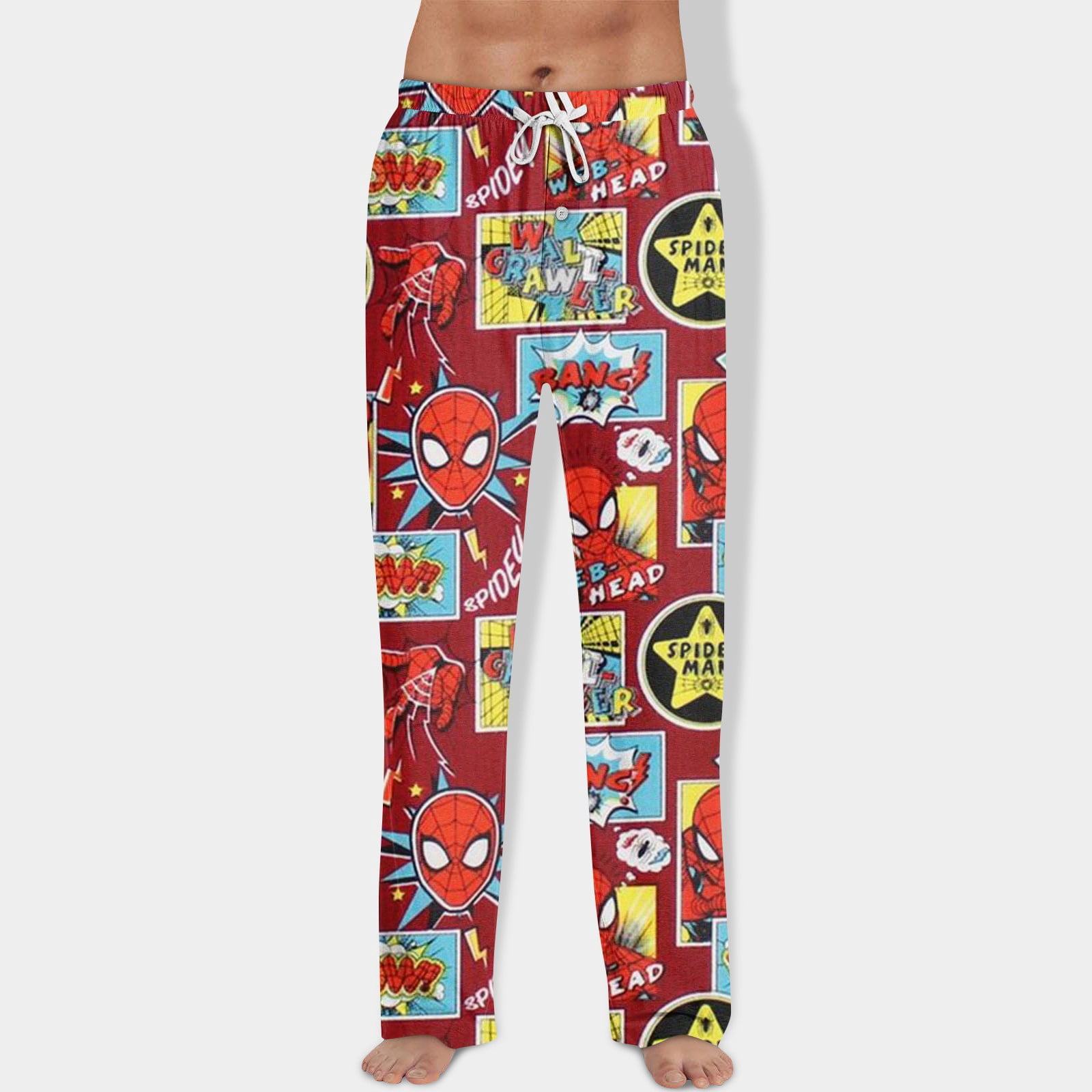 Spider Superhero Men'S Miles Morales Allover Print Adult Sleep Bottoms ...