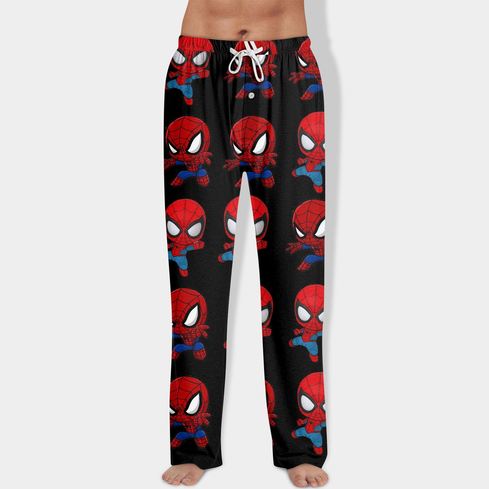 Spider Superhero Men'S Miles Morales Allover Print Adult Sleep Bottoms ...