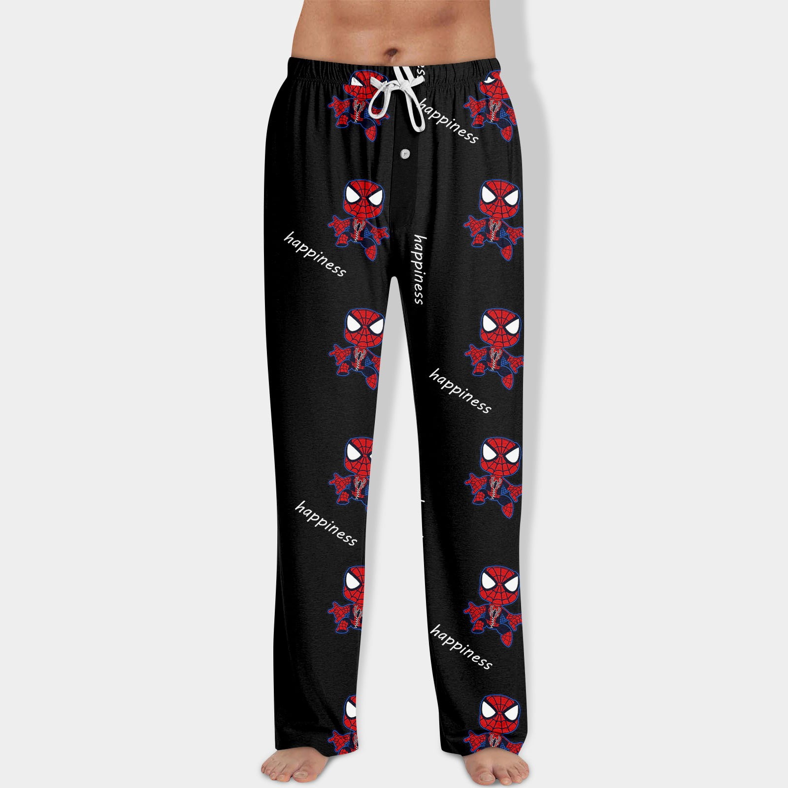 Spider Superhero Men'S Miles Morales Allover Print Adult Sleep Bottoms ...
