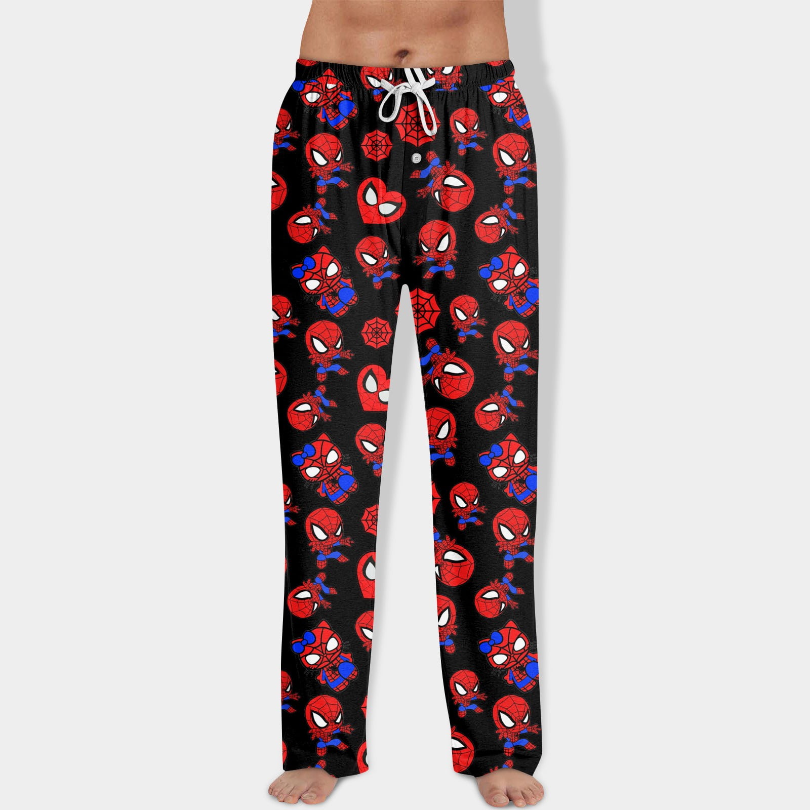 Spider Superhero Men'S Miles Morales Allover Print Adult Sleep Bottoms ...