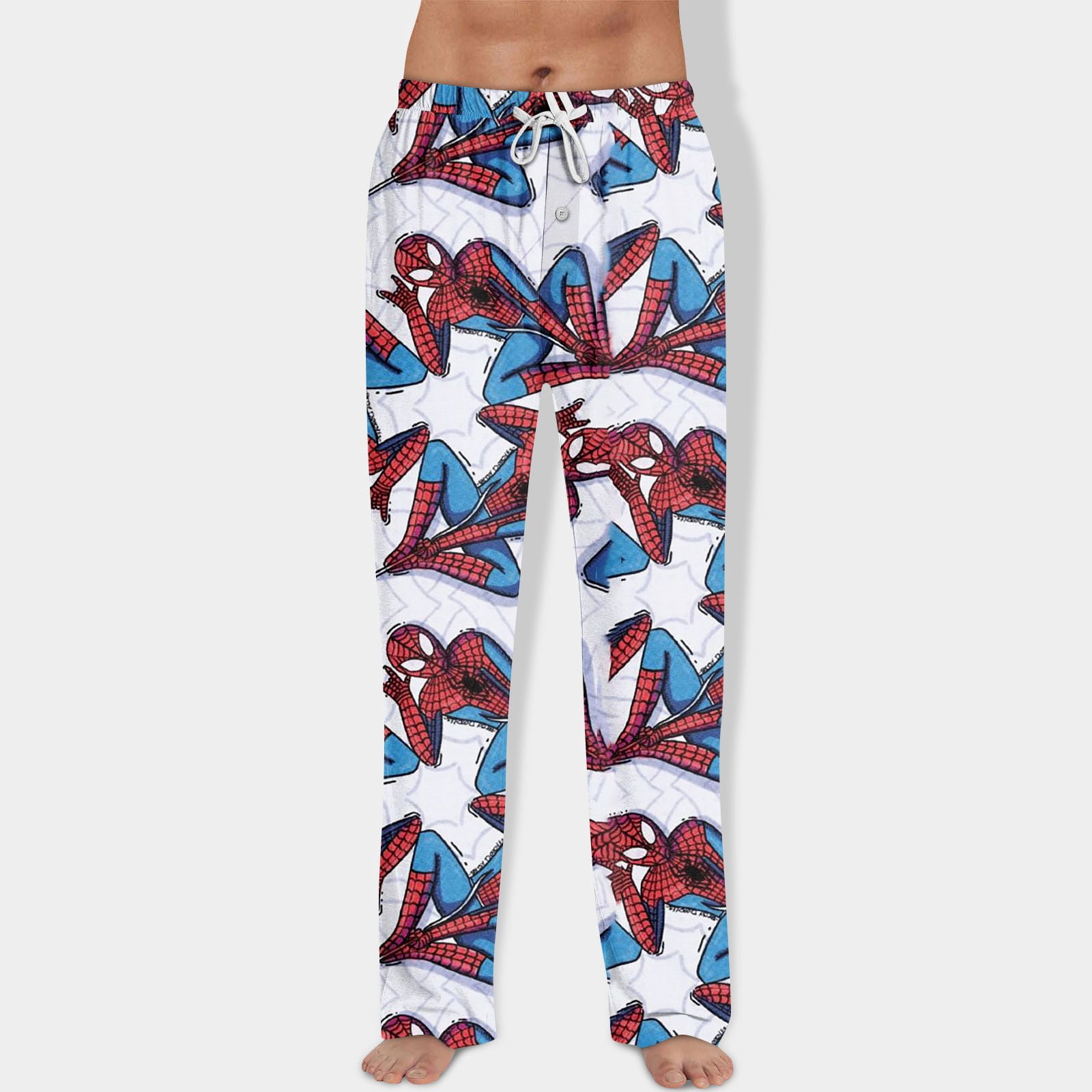 Spider Superhero Men'S Miles Morales Allover Print Adult Sleep Bottoms ...