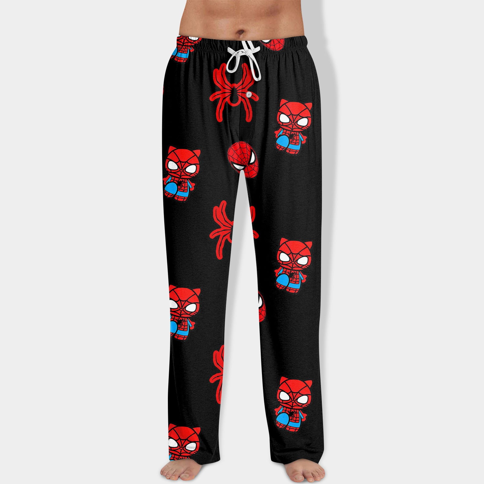 Spider Superhero Men'S Miles Morales Allover Print Adult Sleep Bottoms ...
