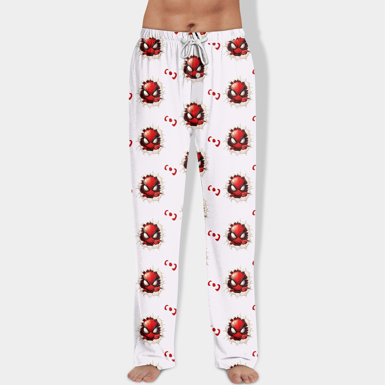 Spider Superhero Men'S Miles Morales Allover Print Adult Sleep Bottoms ...