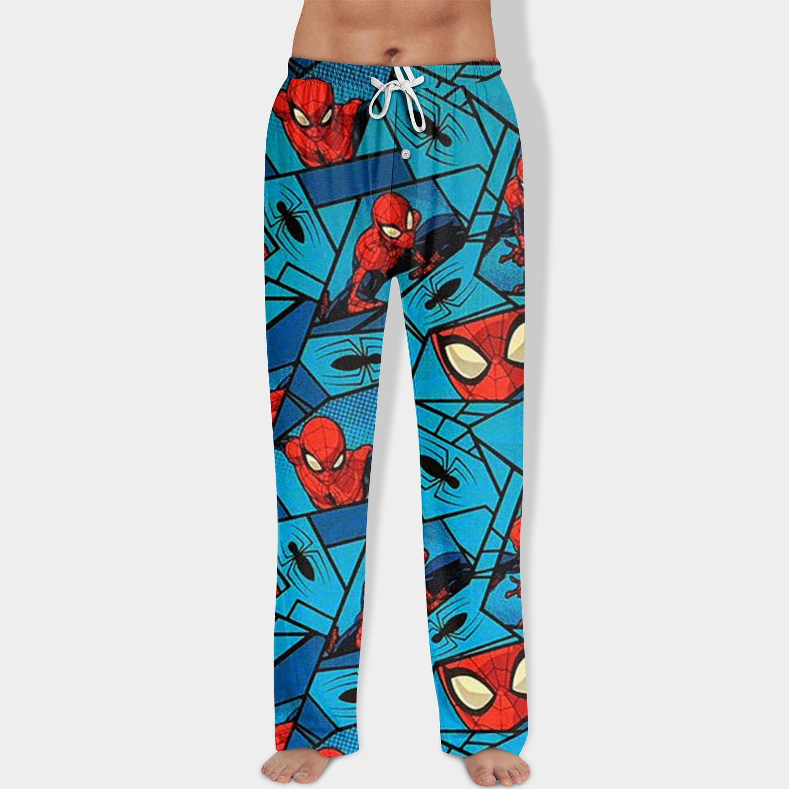 Spider Superhero Men'S Miles Morales Allover Print Adult Sleep Bottoms ...